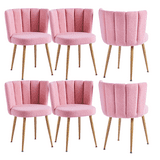 Faux Fur Dining Chairs, Modern Dining Chair with Wood Color Metal Legs ...