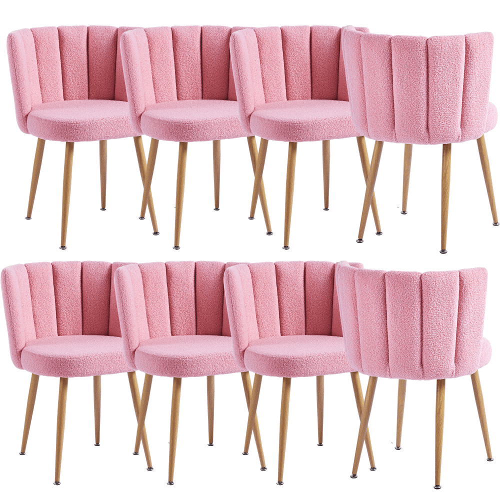 Faux Fur Dining Chairs, Modern Dining Chair with Wood Color Metal Legs ...