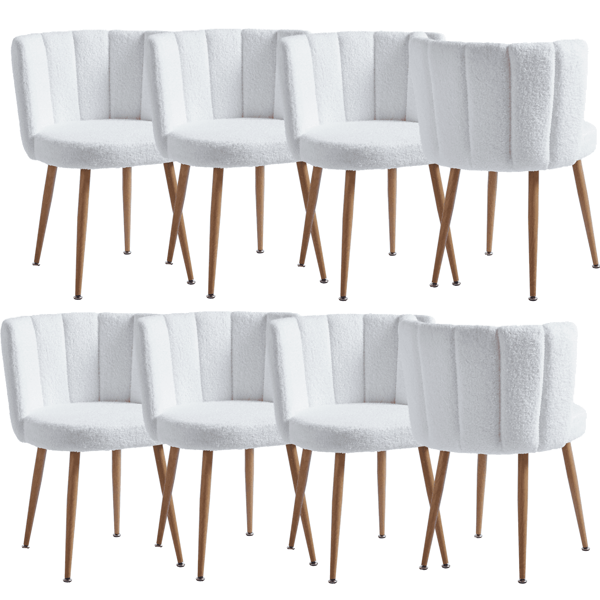 Faux Fur Dining Chairs, Modern Dining Chair with Wood Color Metal Legs ...