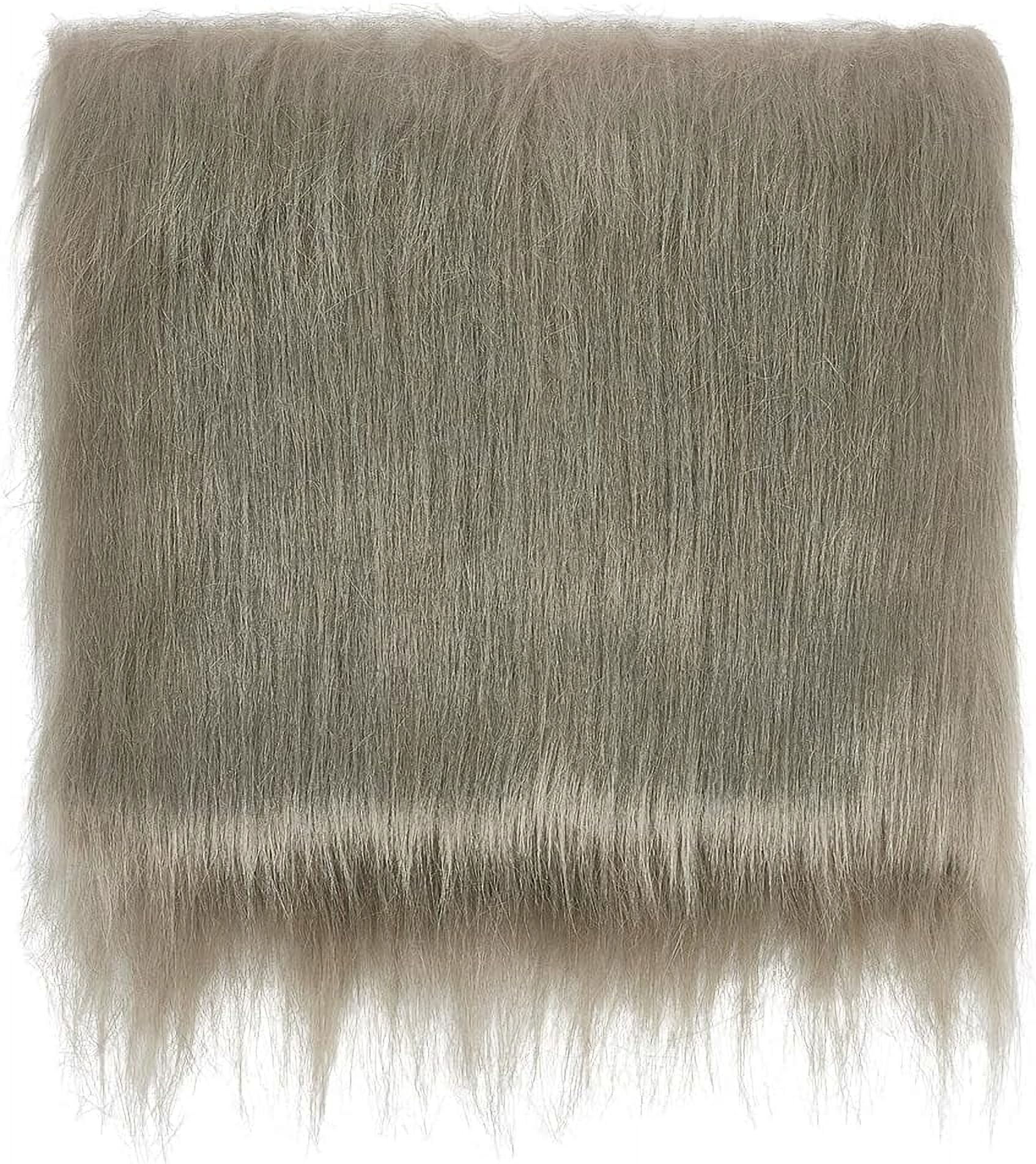 Faux Fur Fabric 21.7x21.7 Inch Rectangle Shaggy Plush Fluffy Fuzzy Fur ...