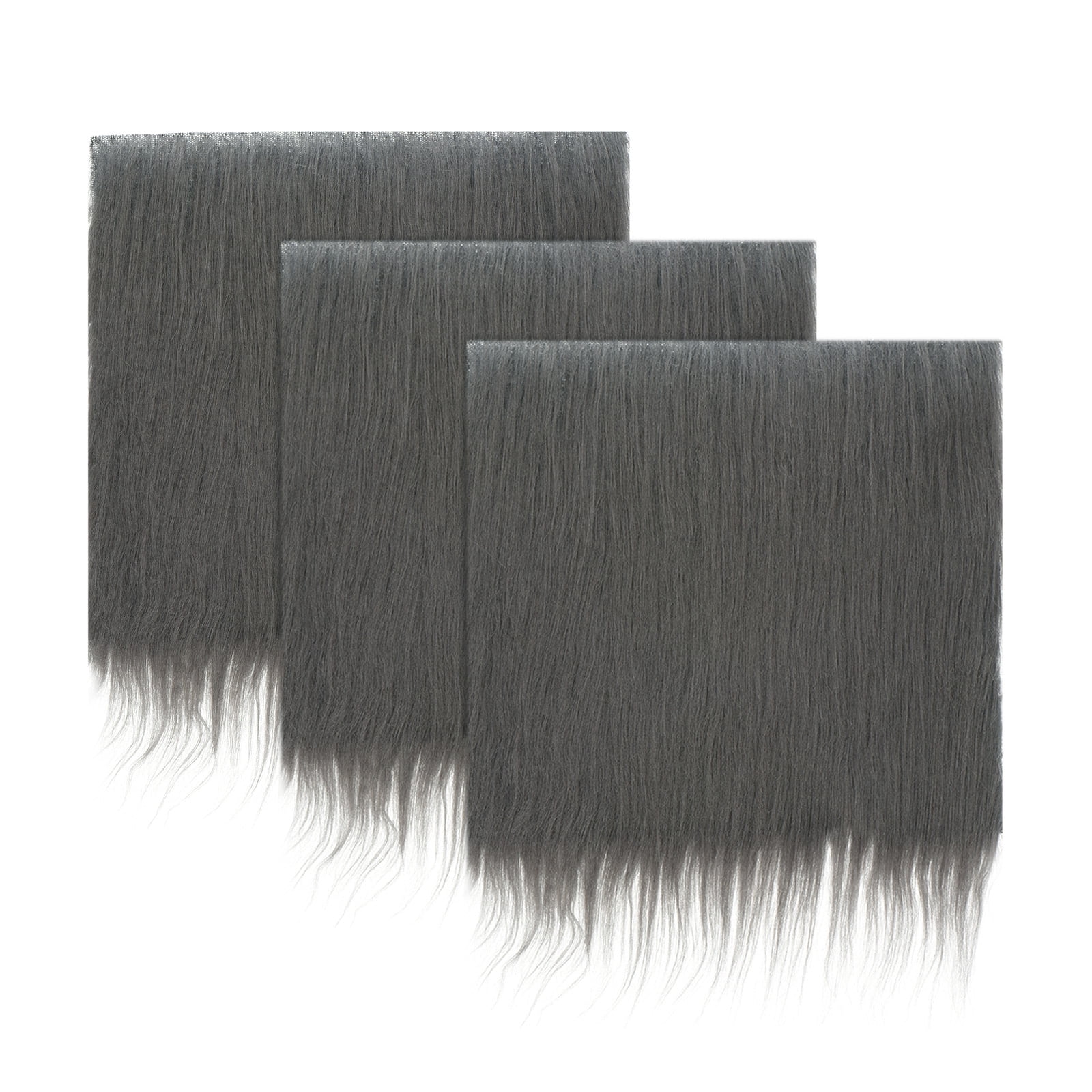 Faux Fur Fabric Square, 10x10 Inches Furry Fur Patches Plush Rug Grey ...