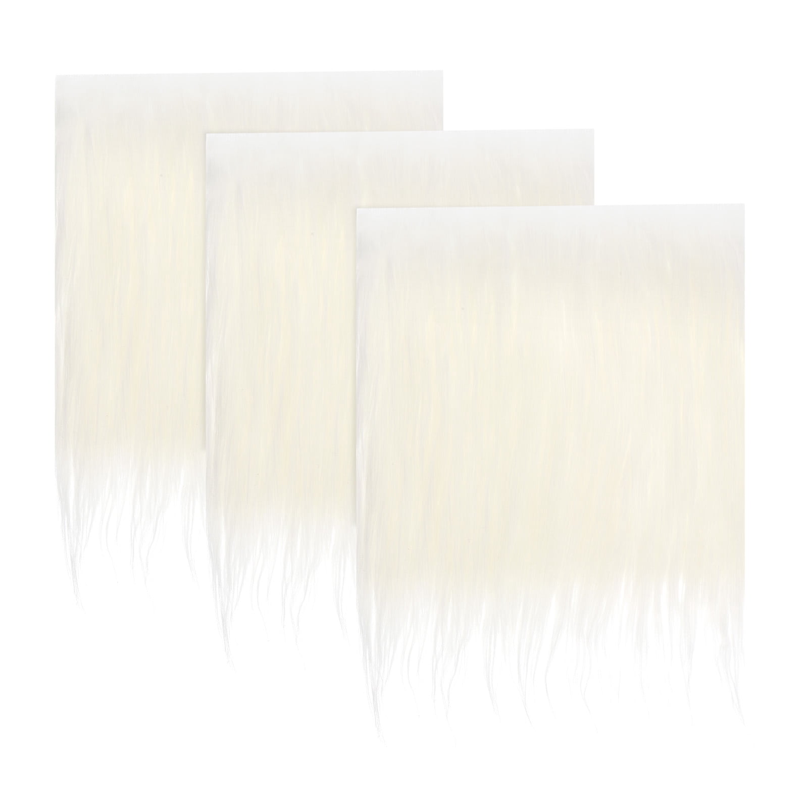 Faux Fur Fabric Square, 10x10 Inches Furry Fur Patches Plush Rug White ...