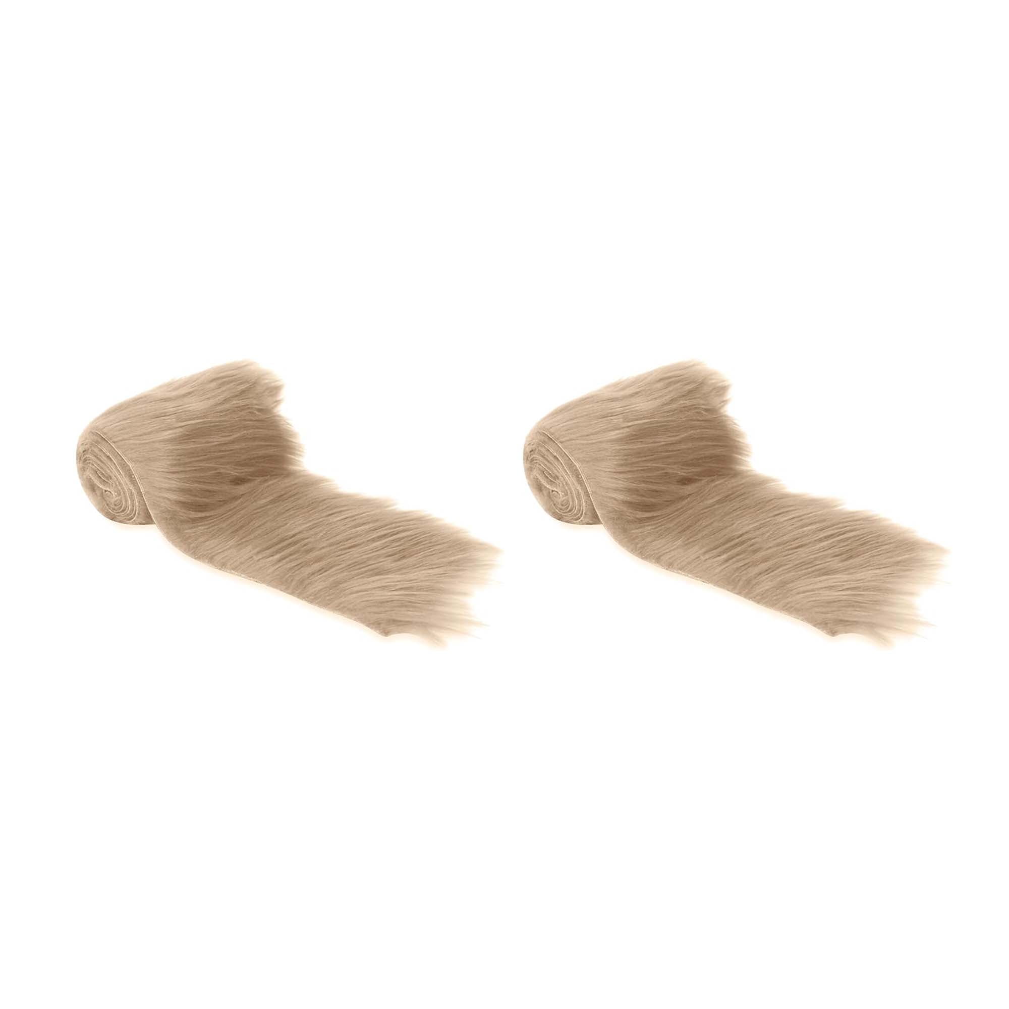 Faux Fur Fabric Trim for Crafts | Beige Fur Fabric | Fur Trim for Gnome ...