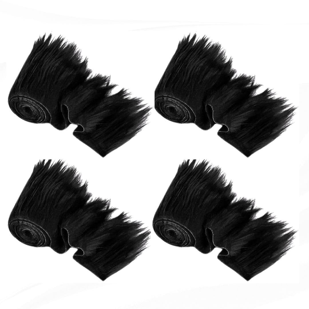 Faux Fur Fabric Trim for Crafts | Black Fur Fabric | Fur Trim for Gnome ...