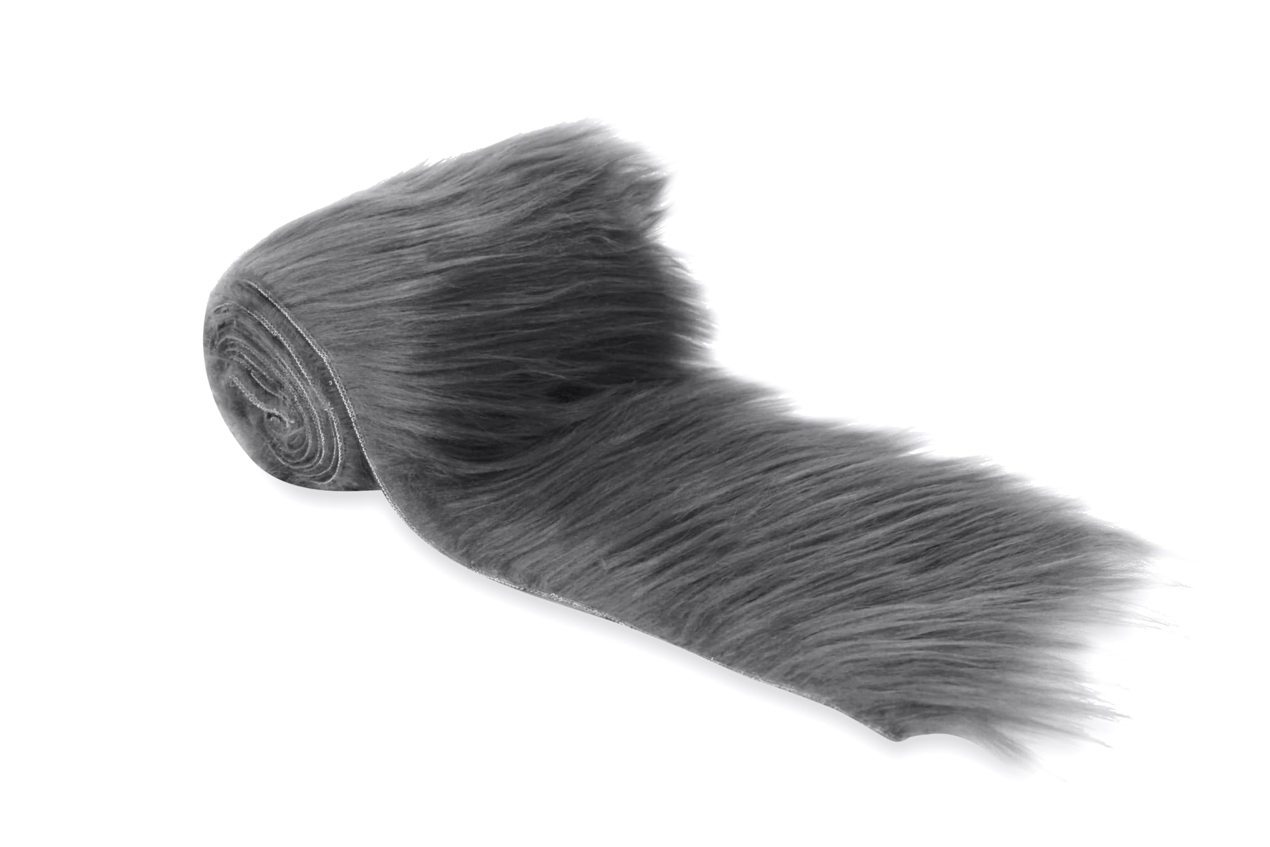 FabricLA Faux Fur Fabric Trim, Dark Gray, 4X60, Plush Fake Fur for ...