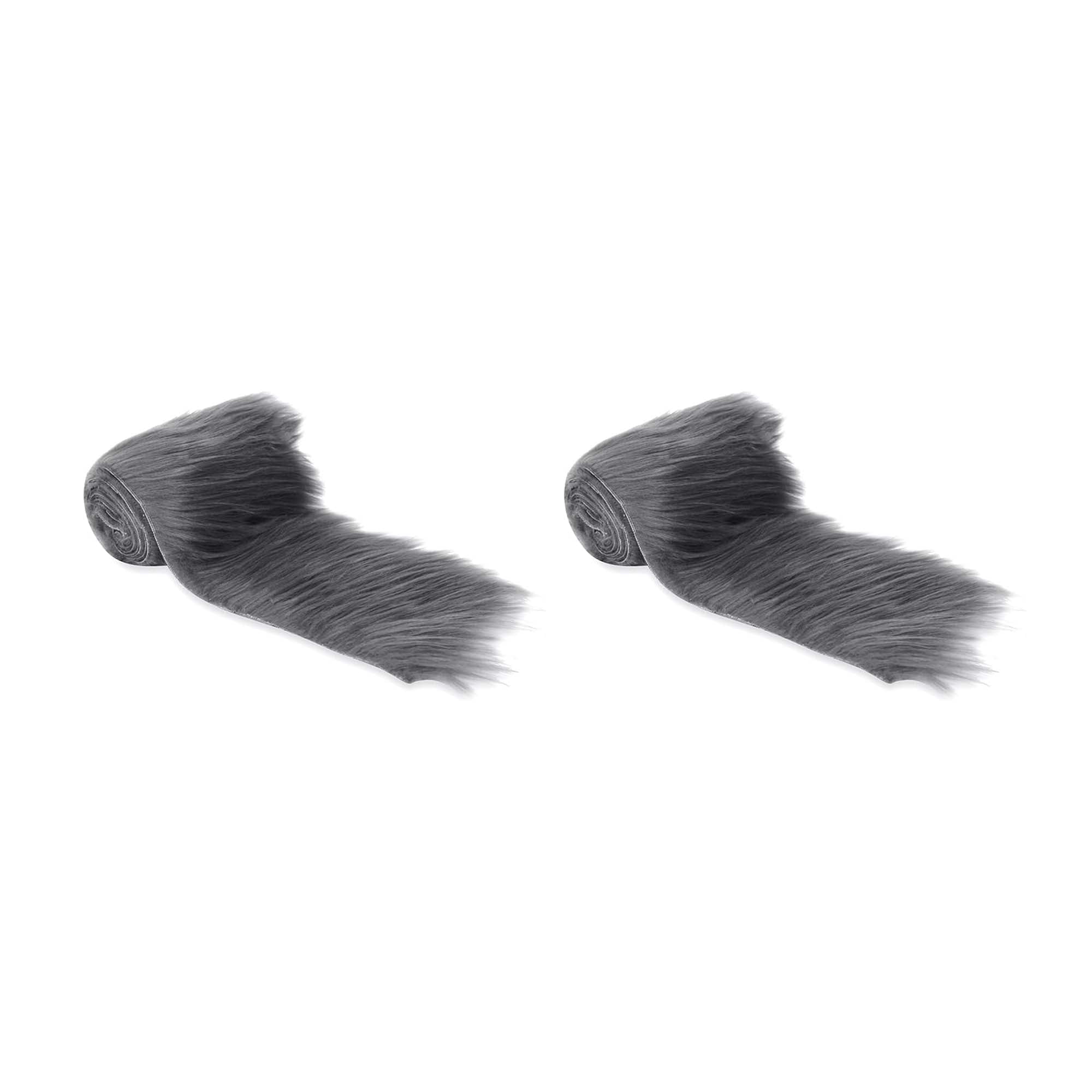 Faux Fur Fabric Trim for Crafts | Dark Gray Fur Fabric | Fur Trim for ...