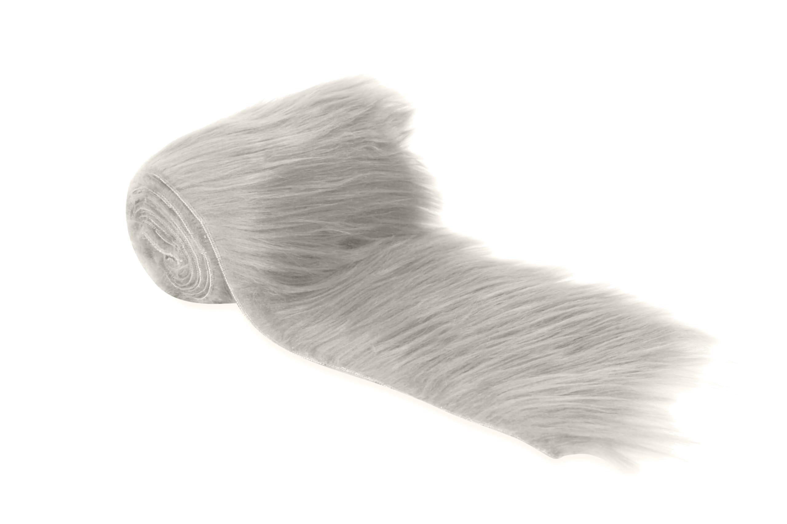 FabricLA Faux Fur Fabric Trim for Crafts | Platinum Gray Fur Fabric ...