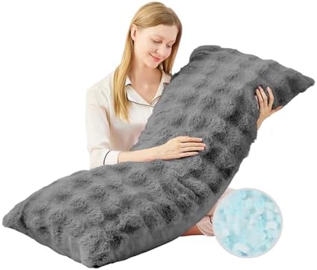 Faux Fur Fluffy Body Pillow for Adults - Firm Body Pillow Insert with ...
