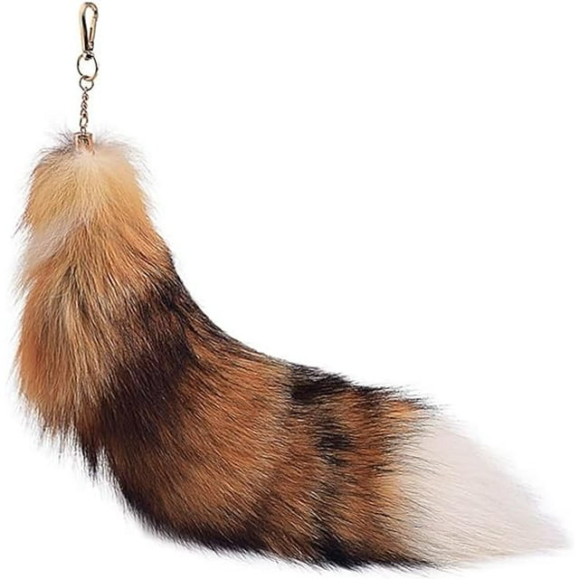 Faux Fur Fox Tail Keychain Soft Fluffy Animal Tail Bag Keychain Handbag ...