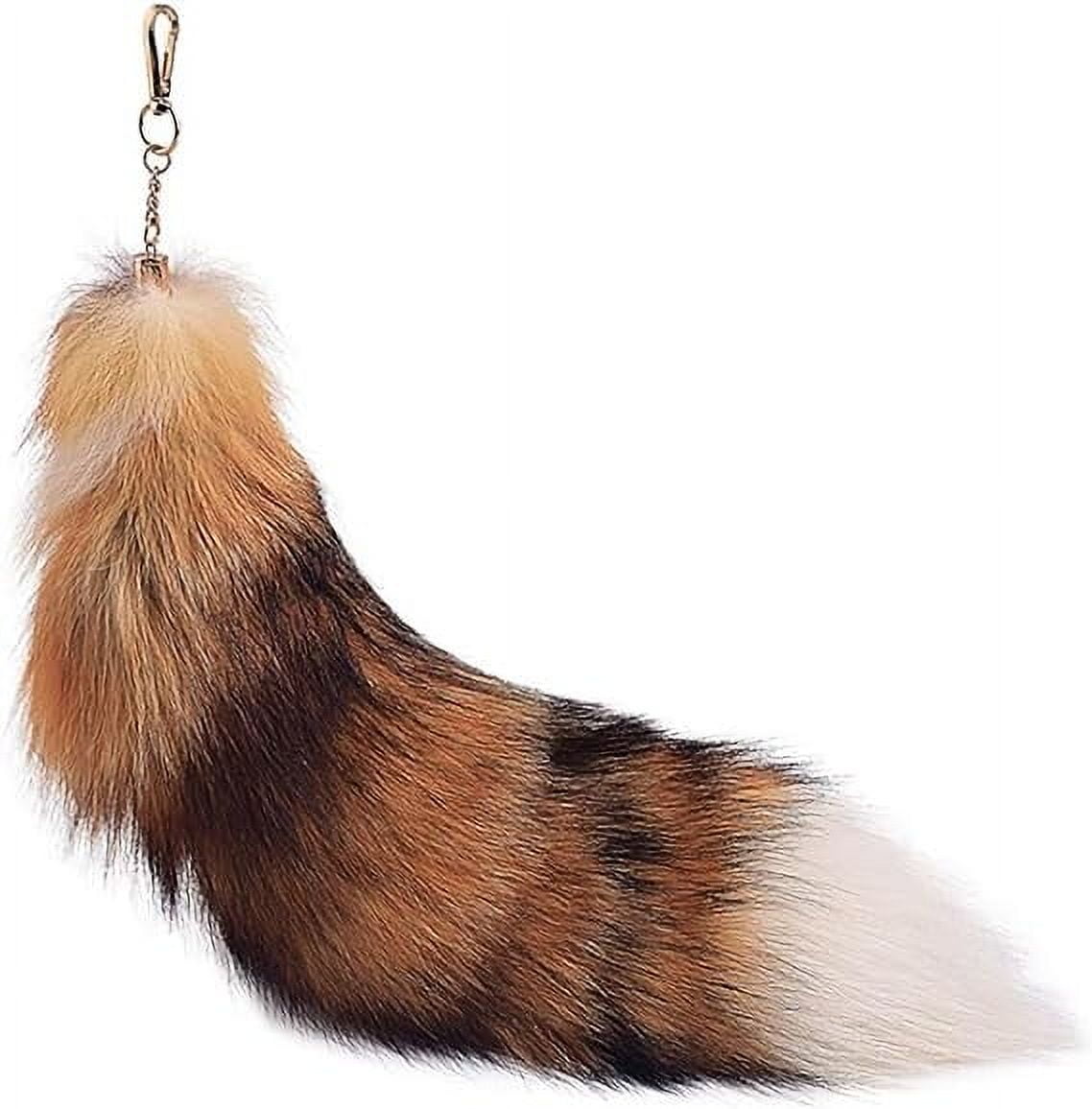 Faux Fur Fox Tail Keychain Soft Fluffy Animal Tail Bag Keychain Handbag ...