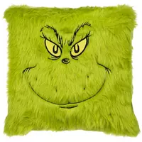 Faux Fur Grinch Face Fuzzy pillow 16"x16" - Walmart.com