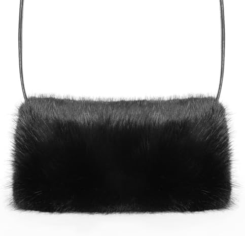 Faux Fur Hand Muffs for Women Fuzzy Pouch Hand Warmer for Winter ...