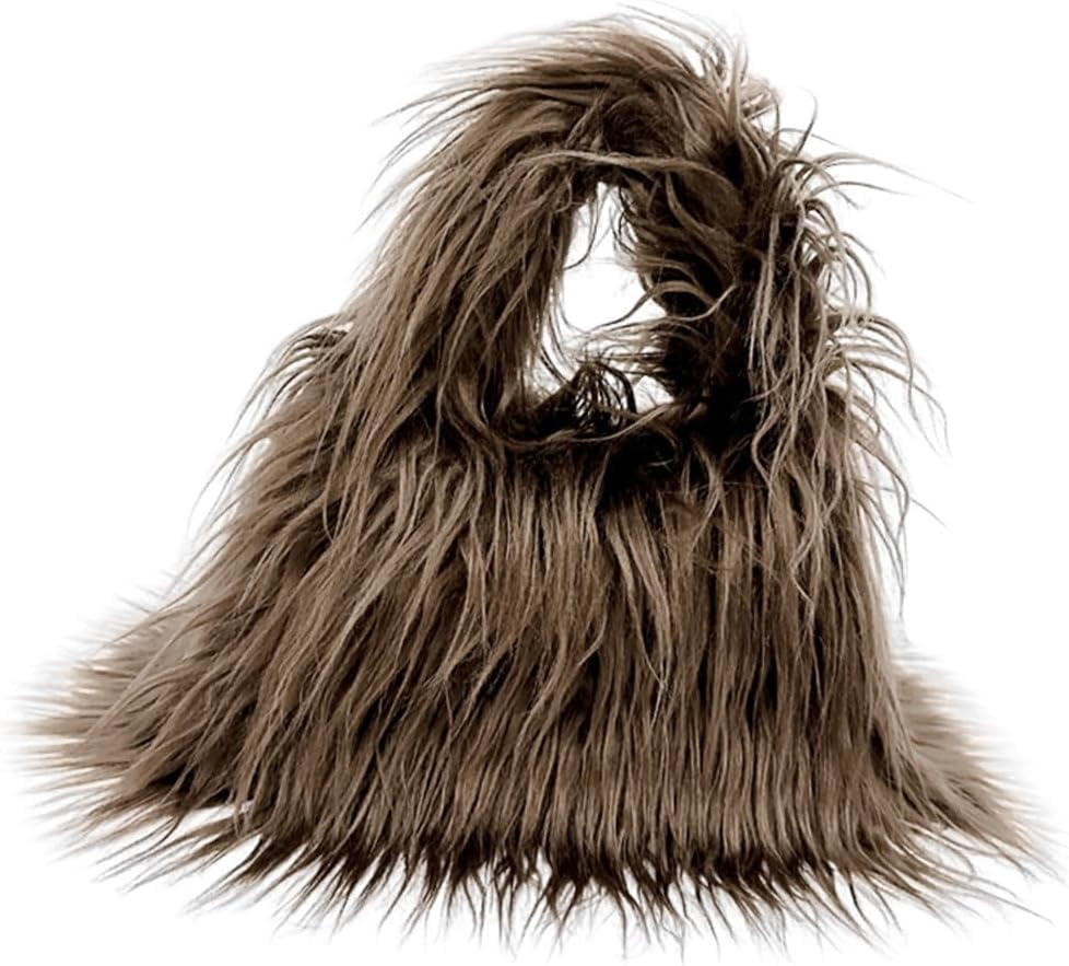 Faux Fur Handbags Furry Fluffy Fuzzy Bags Plush Tote Cute Handbag Faux ...