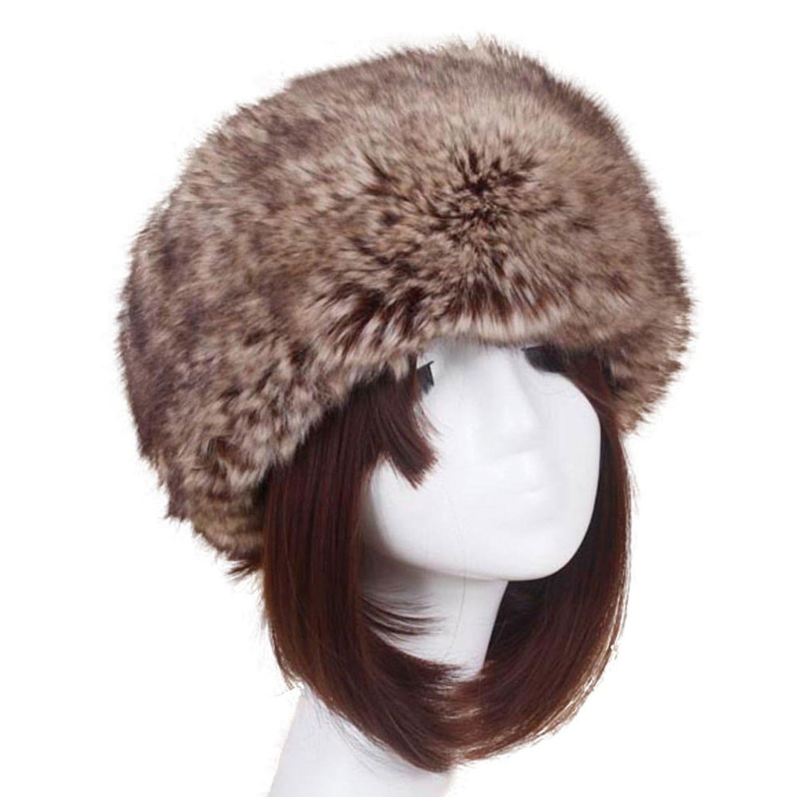 Faux Fur Headband with Elastic Winter Ear Warmer Headbands Thick Head ...