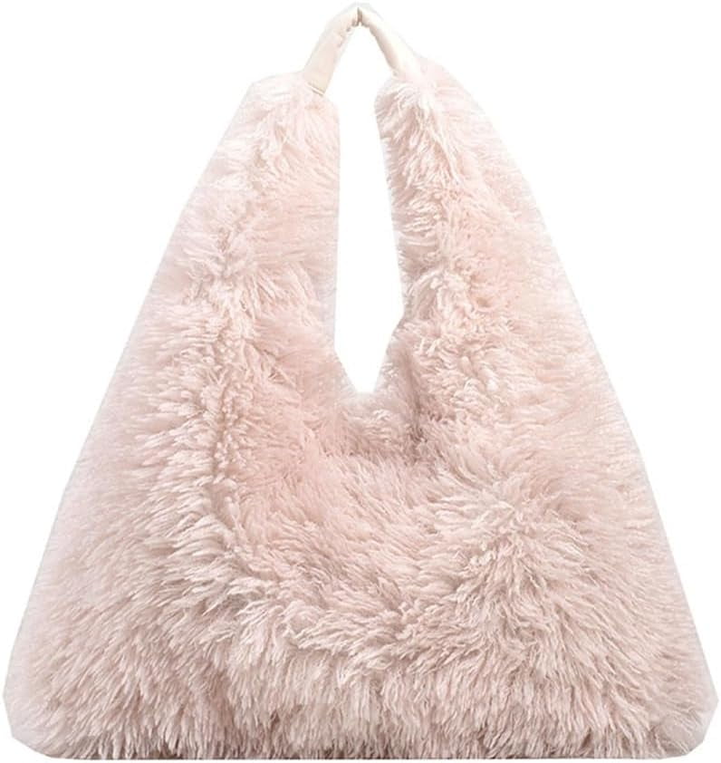 Faux Fur Hobo Shoulder Bag Furry Handbag Purse for Women Winter Y2k ...