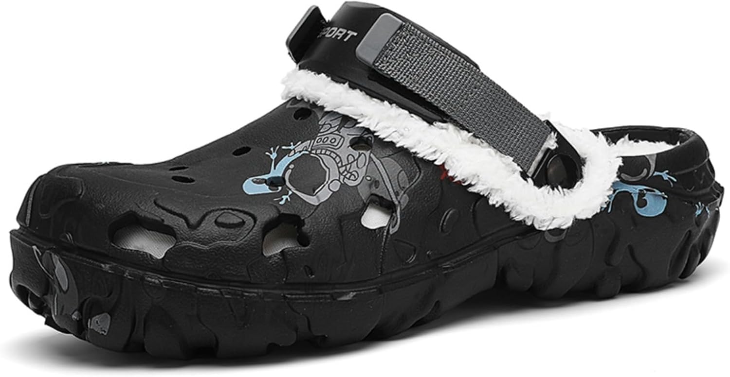 Faux Fur Lined Clogs for Men – Waterproof Winter Garden Shoes with ...