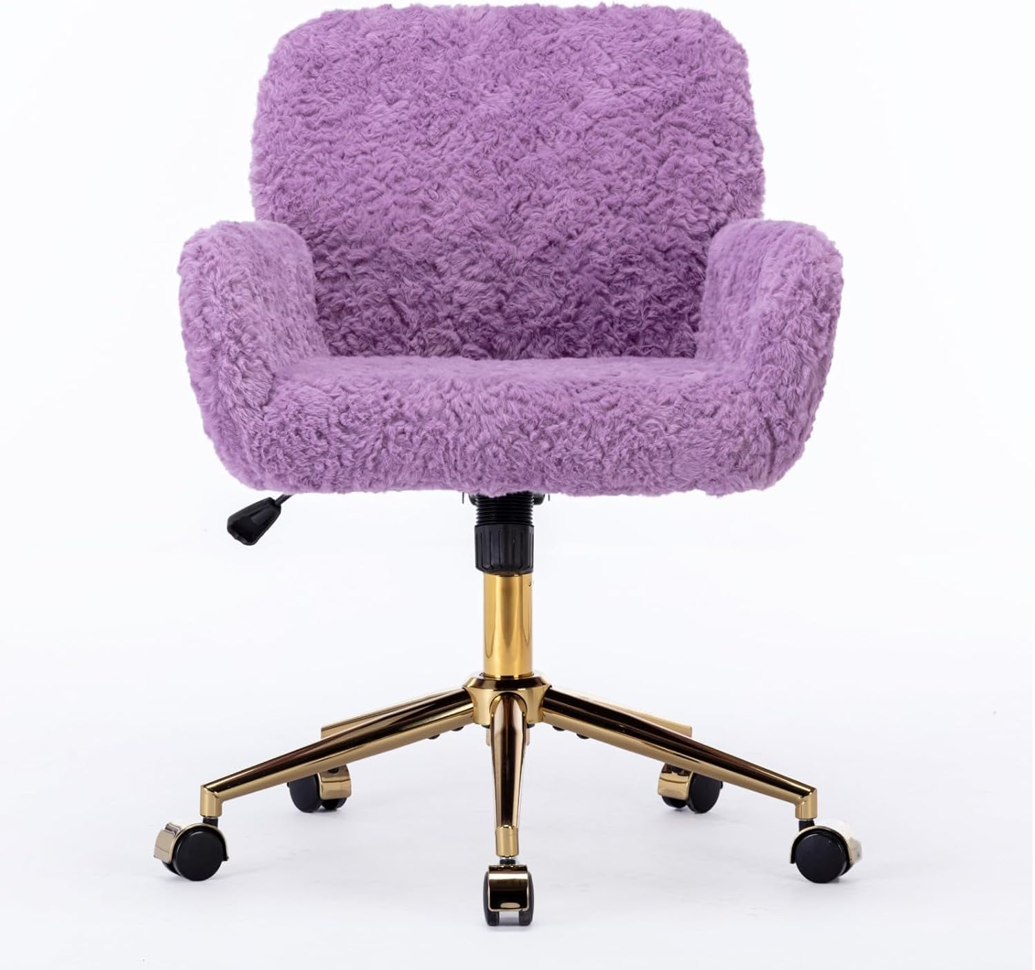 Faux Fur Makeup Vanity Chair, Comfy Fuzzy Home Office Desk Chair with ...