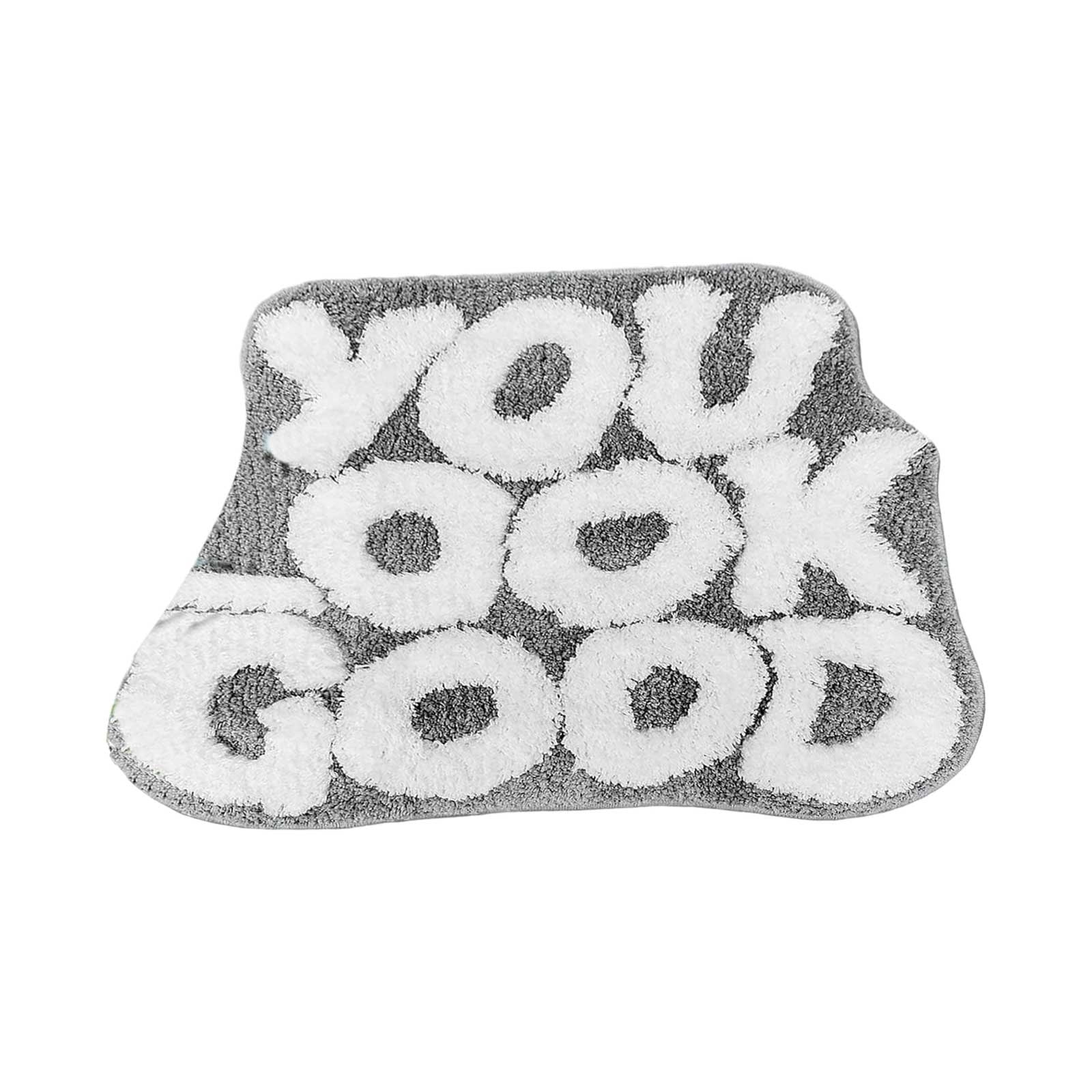 Fur Mat - with Contrast Letter Patterns - Non- - Washable - Highly ...