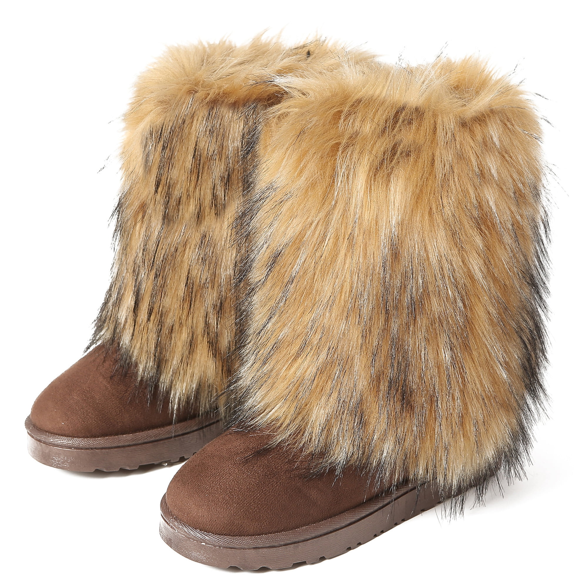 Faux Fur Mid-Calf Snow Boots for Women -Warm, and Stylish Winter ...