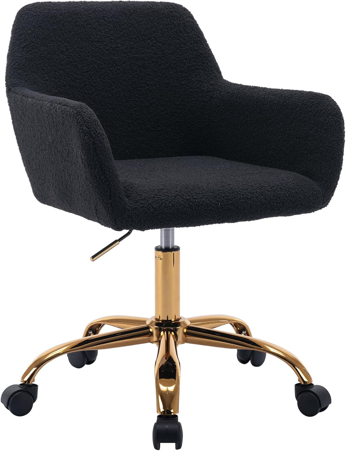 Faux Fur Office Desk Chair Comfy Swivel Armchair with Wheels ...