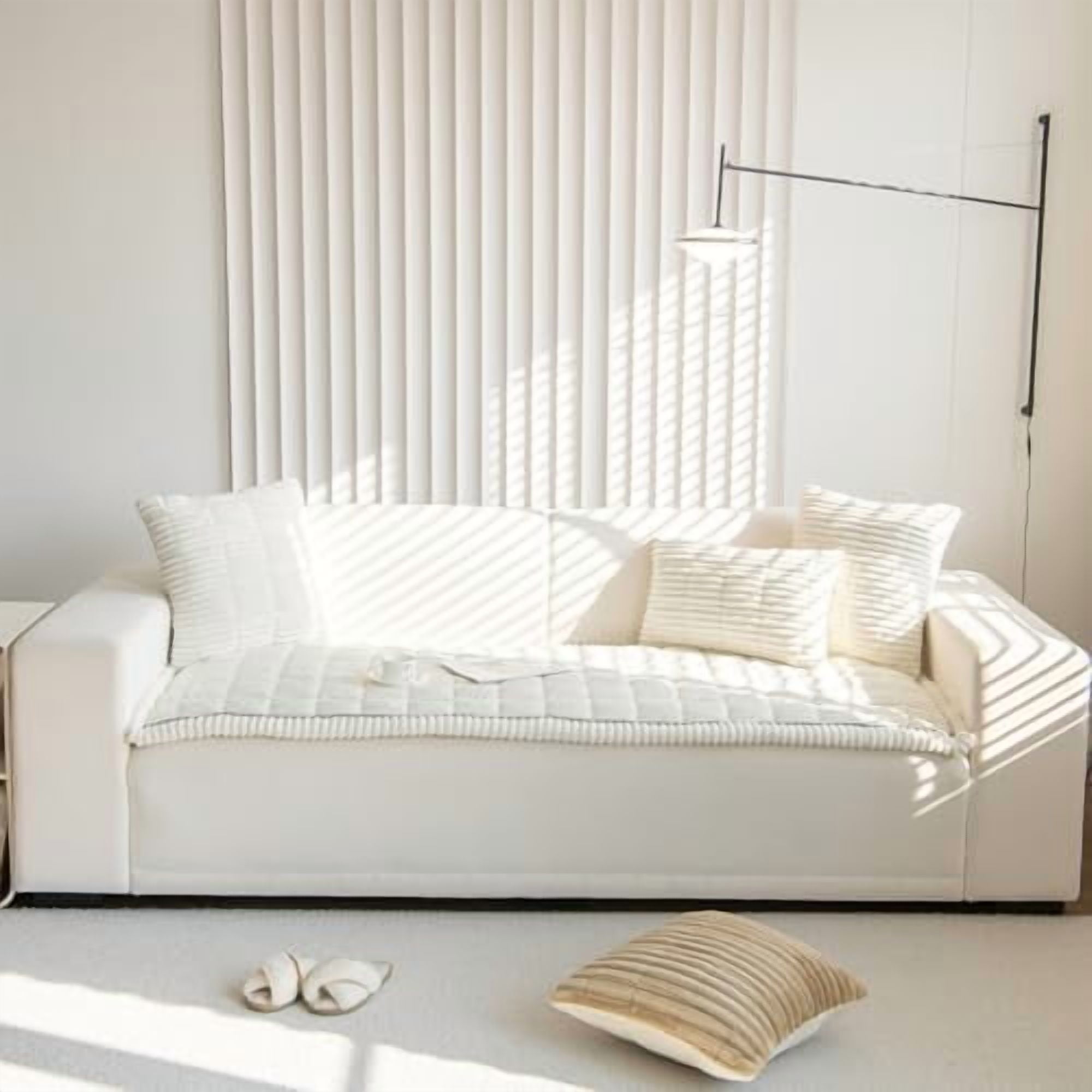 Faux Fur Plush Dog Couch Cover 3D Stripe Fuzzy Sofa Cover Non-Slip ...