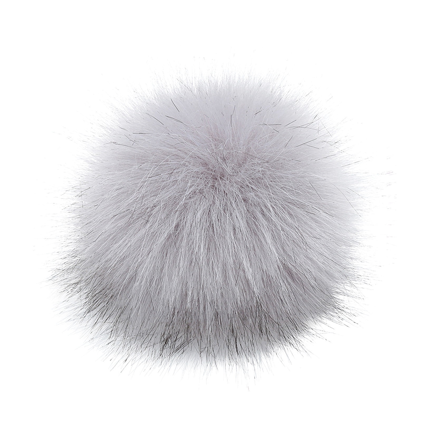 Faux Fur Pompom Ball for Hats and Keychains with Press Button ...