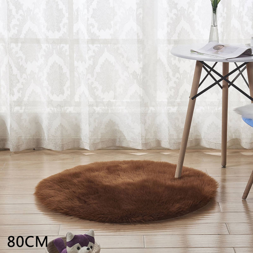 Faux Fur Rug Small Round Fluffy Rug 31.5Inches Round Rug for Kids Room ...