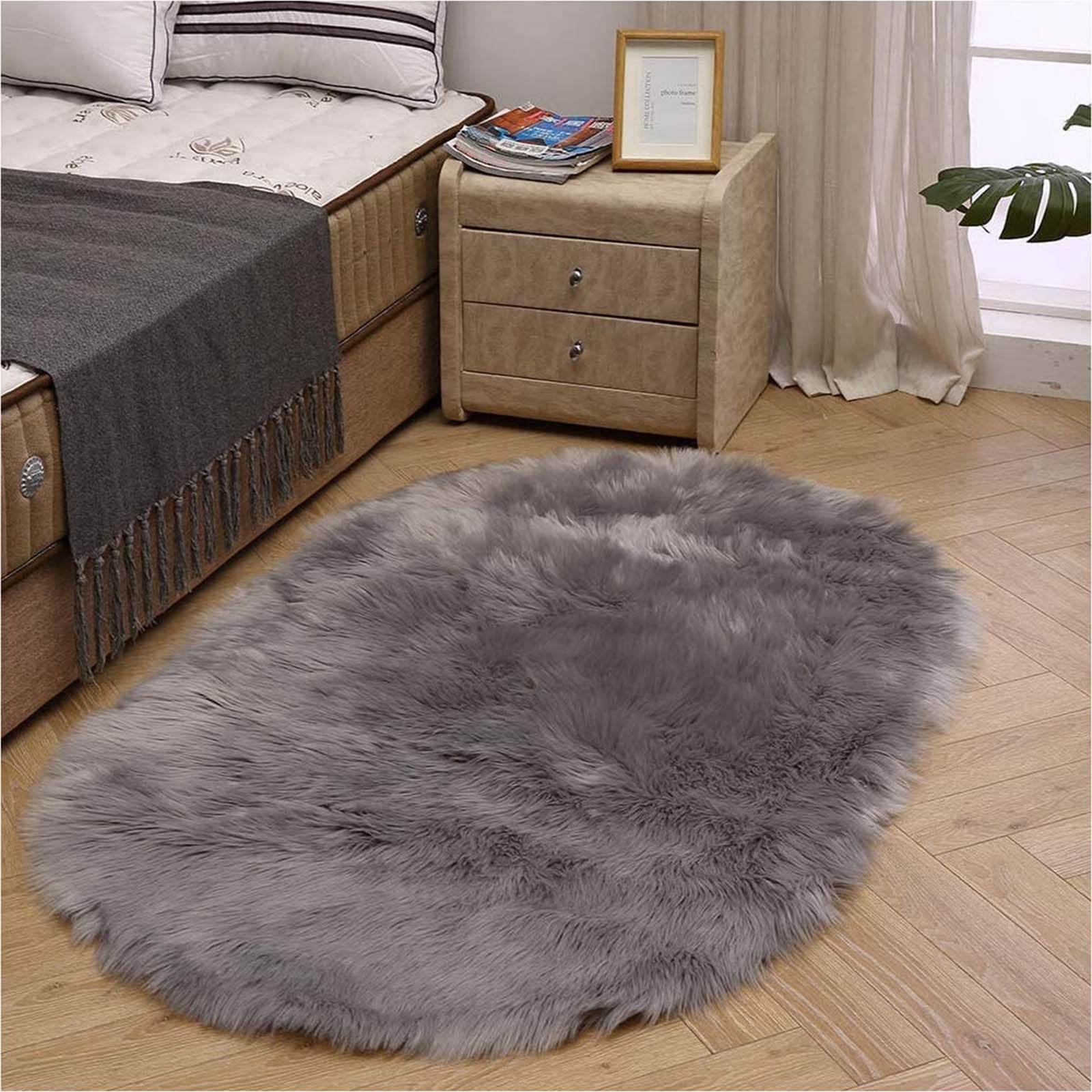 Faux Fur Rug Soft Runner Long Pile Carpet Carpet Fluffy For Bedroom ...