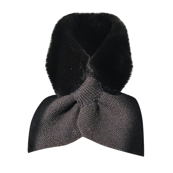 Faux Fur Scarf Soft & Warm With Bow Knitted Design For Women Winter ...