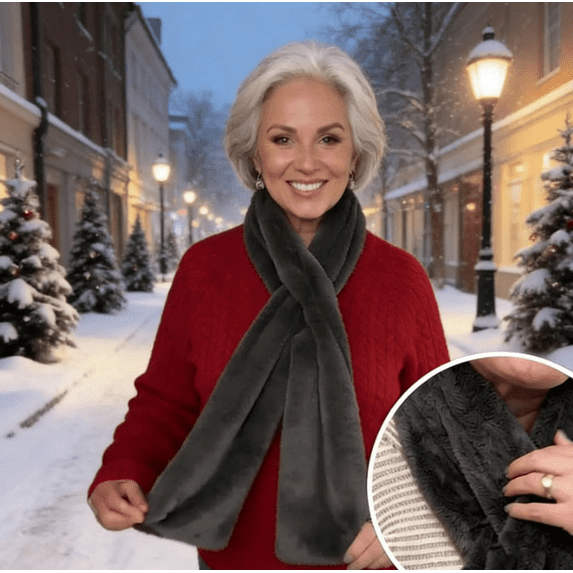 Faux Fur Scarf With Hidden Zipper Pocket for Cell Phone and Valuables ...