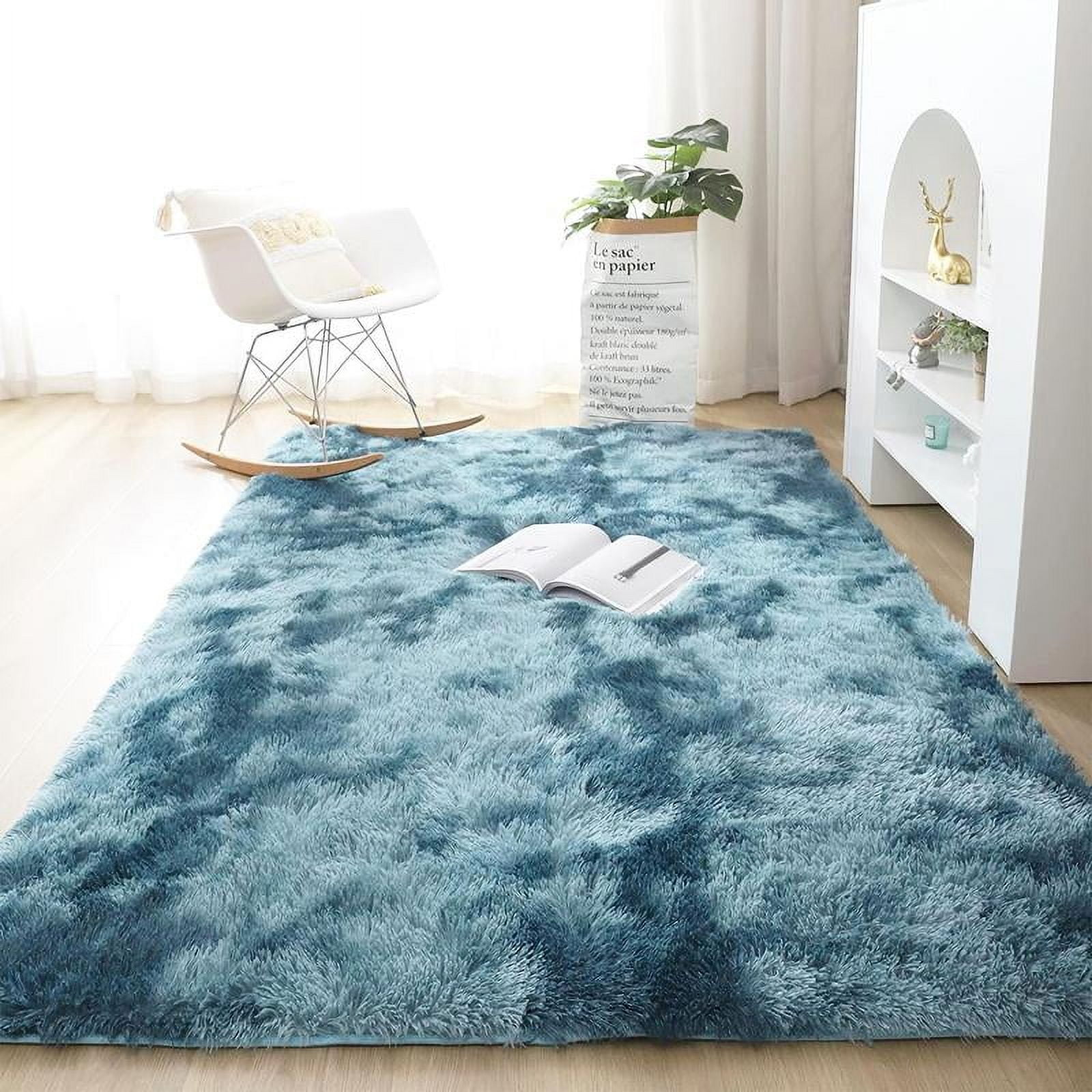 Faux Fur Shag Rug, 1 Count Soft Floor Mat, Shaggy Area Rug, Decorative ...