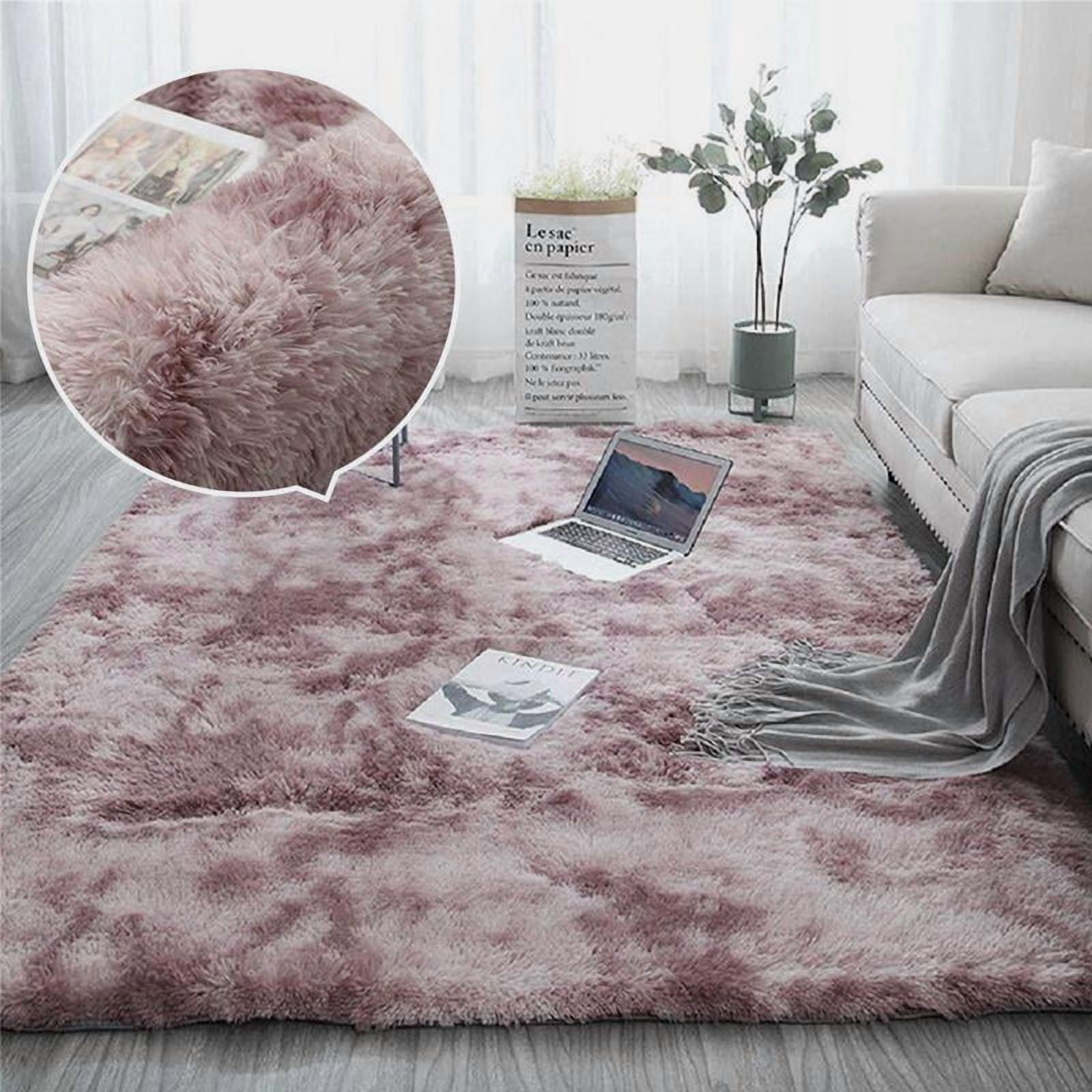 Faux Fur Shag Rug, 1 Count Soft Floor Mat, Shaggy Area Rug, Decorative ...