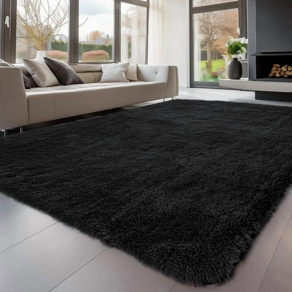 Faux Fur Shag Rug, 1 Count Soft Floor Mat, Shaggy Area Rug, Decorative ...