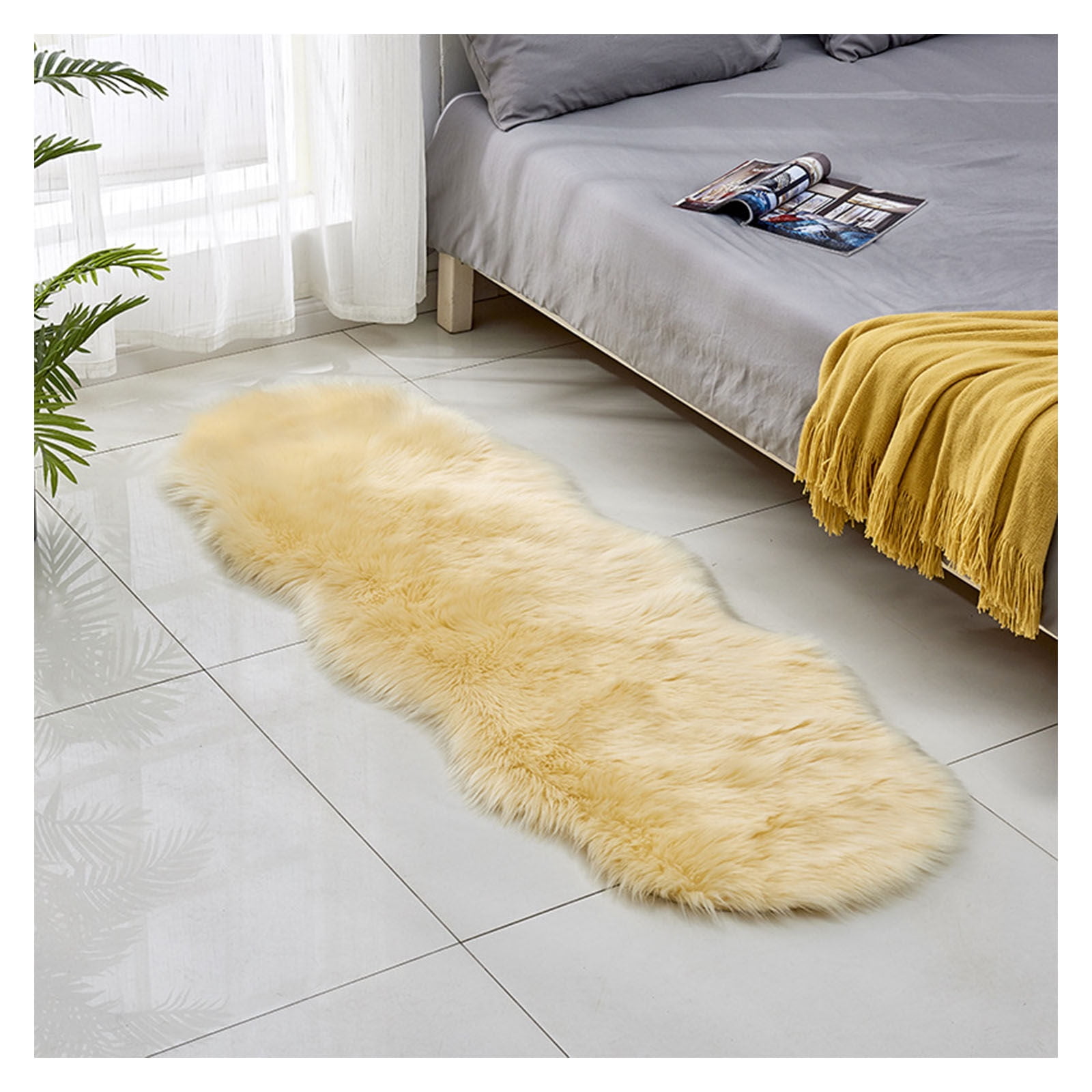 Faux Fur Sheepskin Rug Extra Soft Cozy Long Pile Carpet Carpet Fluffy ...