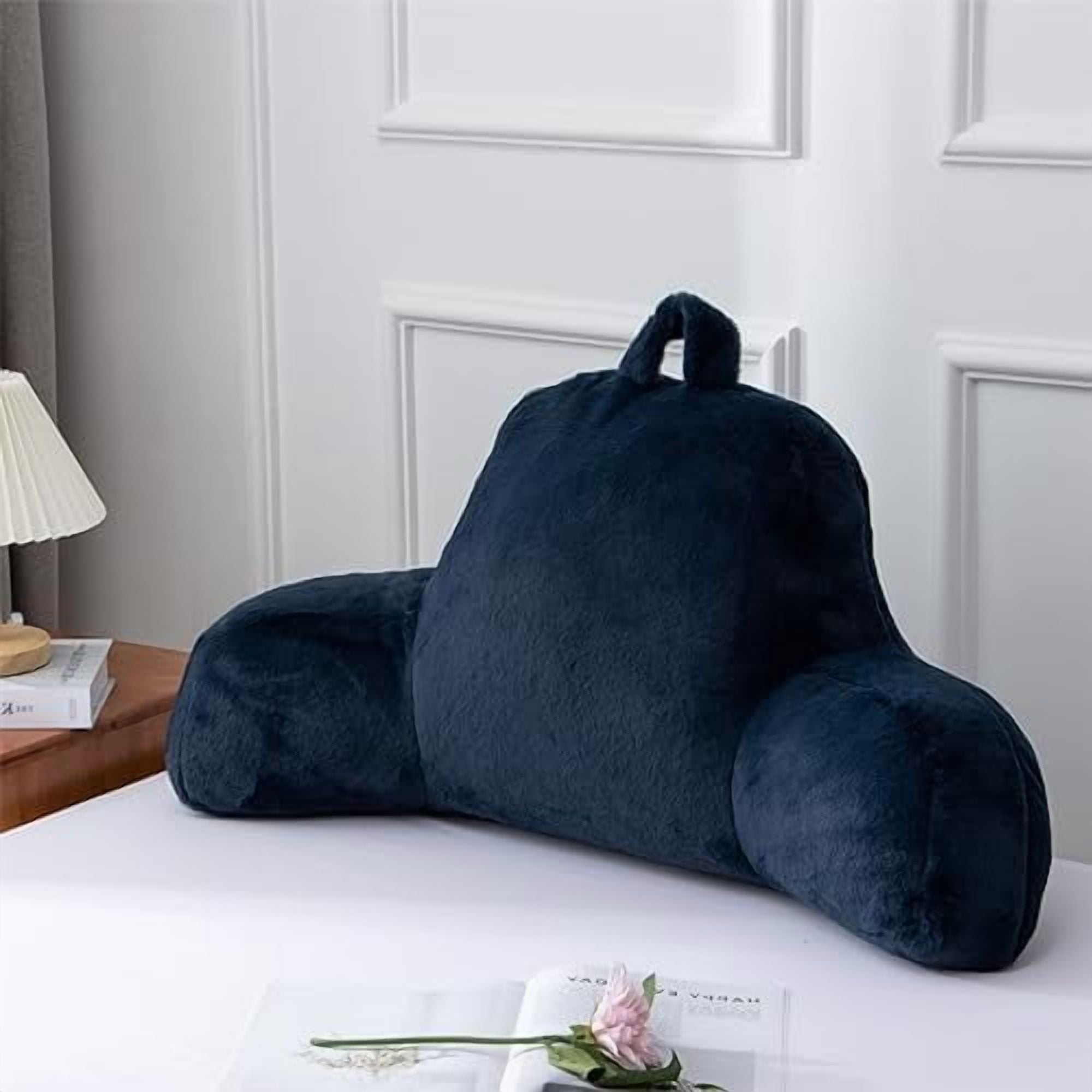 Faux Fur Soft Reading Pillow Bed Wedge Adult Backrest with Arms Back ...