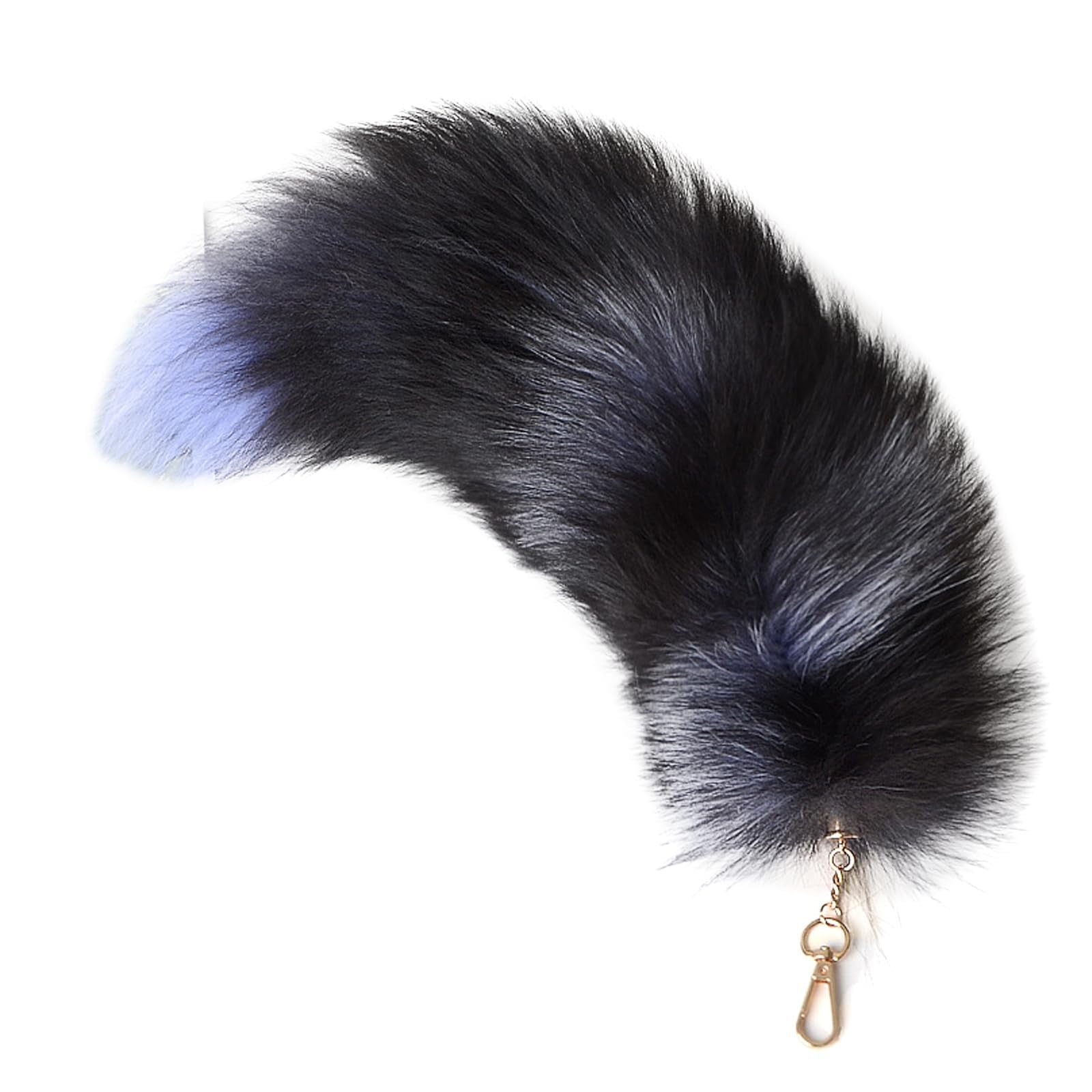 Faux Fur Tail Keychain Fluffy Synthetic Tail Accessory with Metal Clasp ...