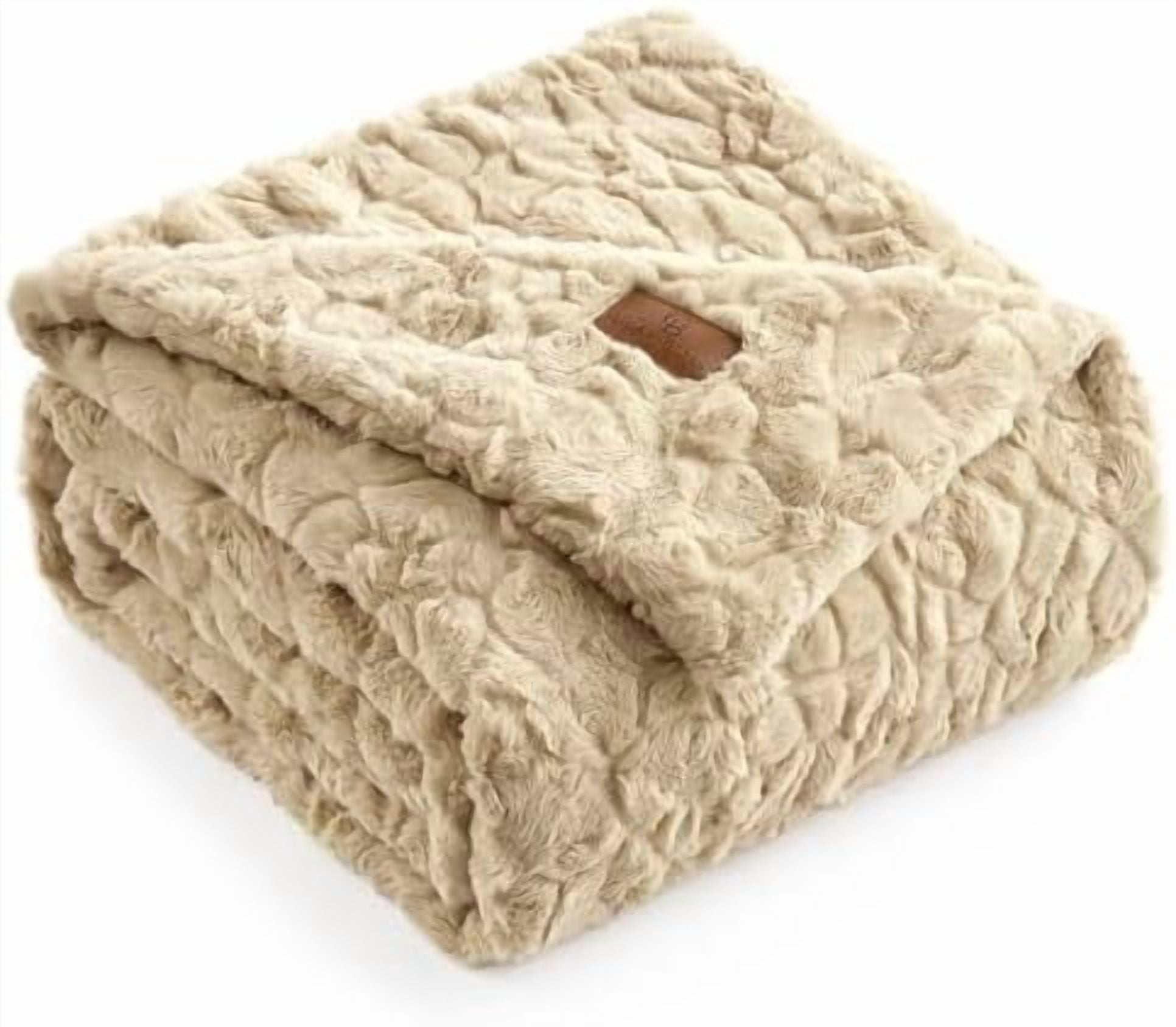 Faux Fur Throw Blanket for Couch, Fuzzy Soft Plush Thick Warm Fluffy ...