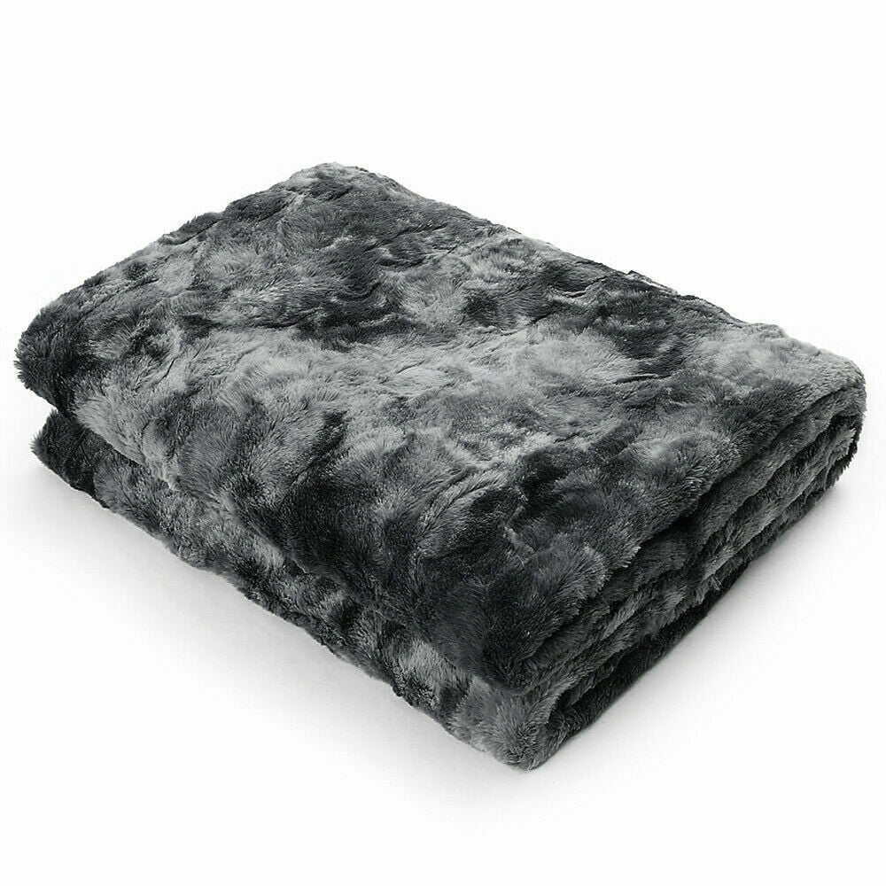 Faux Fur Throw Blanket, Tie-dye Fluffy Super Soft Furry Decorative ...