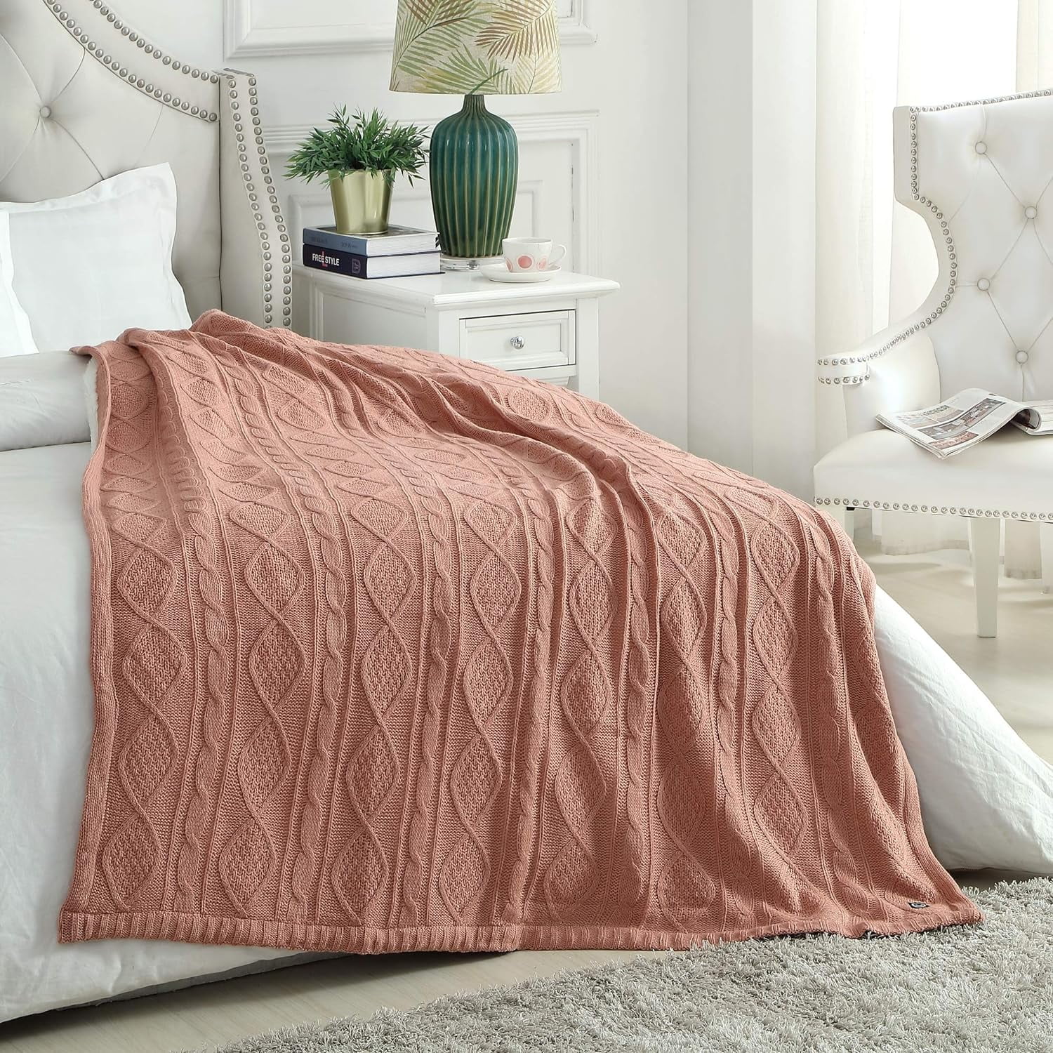 Faux Fur Throw | Design: Yara (Blush) - Walmart.com