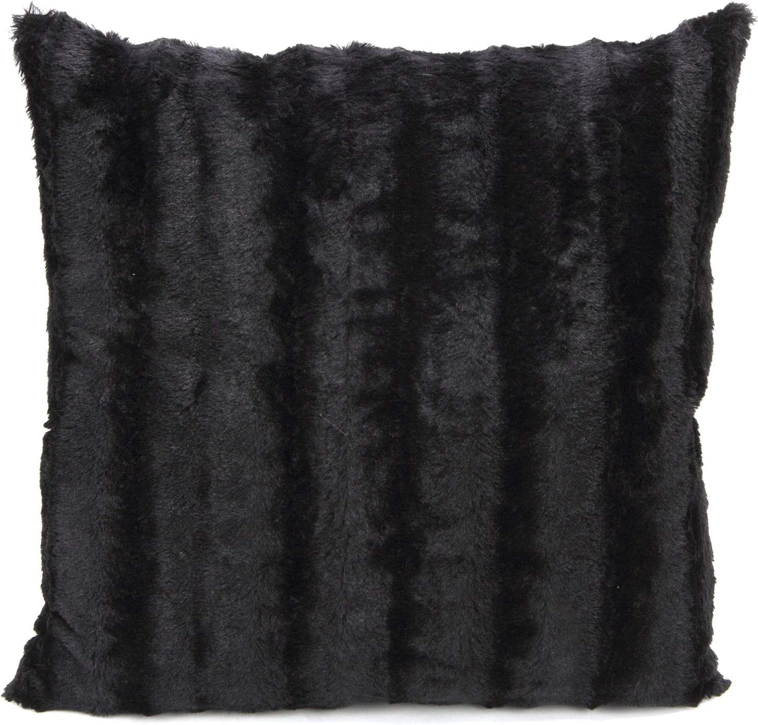 Faux Fur Throw Pillow Cover - Fuzzy 20" x 20" Zippered Pillowcase for ...