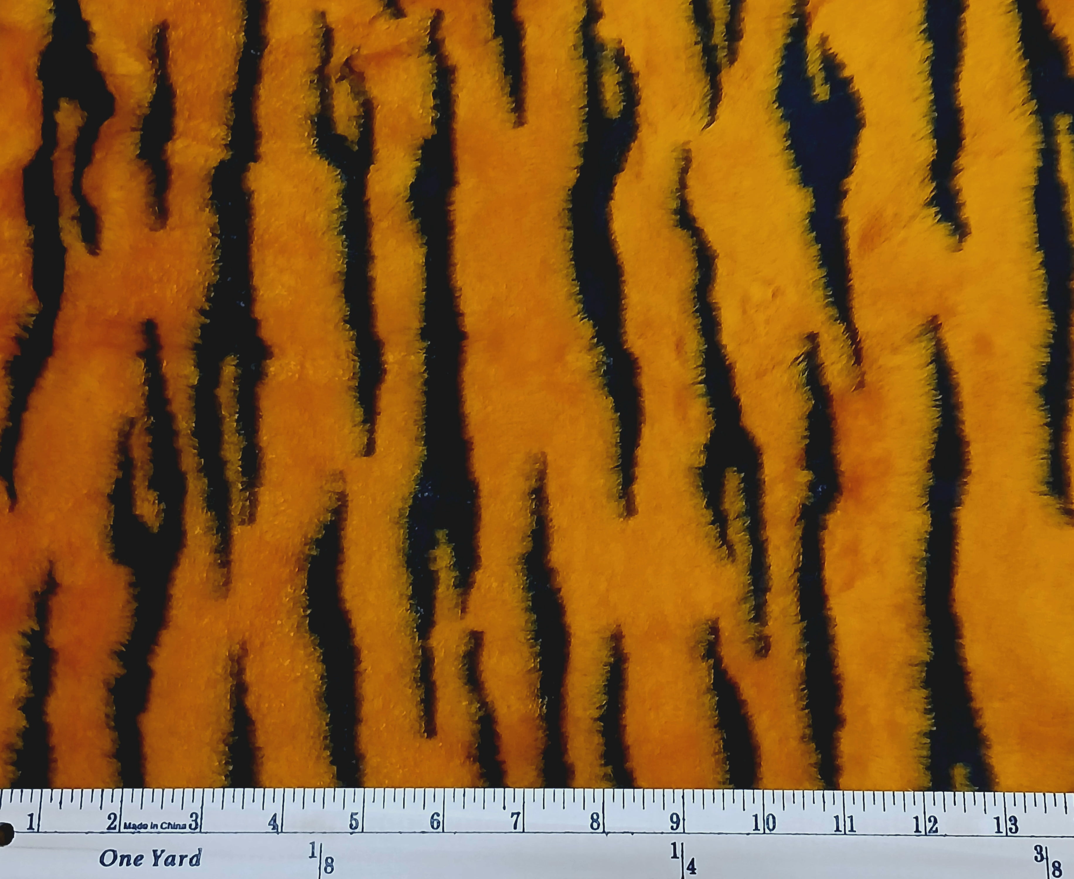 Faux Fur Tiger Stripes Jungle Animal Skin Print Orange 58" Wide Acrylic ...