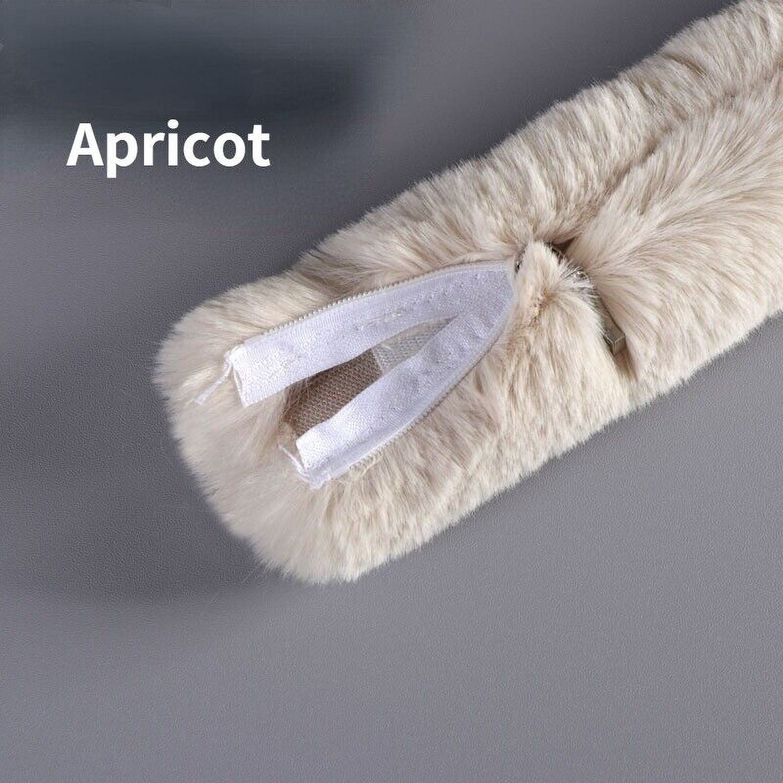 Faux Fur Trim Zip Fluffy Cover Handbag Shoulder Straps Ribbon ...