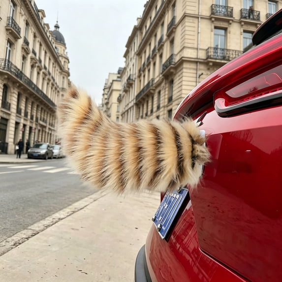Faux Fur Wagging Tail Car Rear Ornament for Auto Motorcycle Vehicle ...