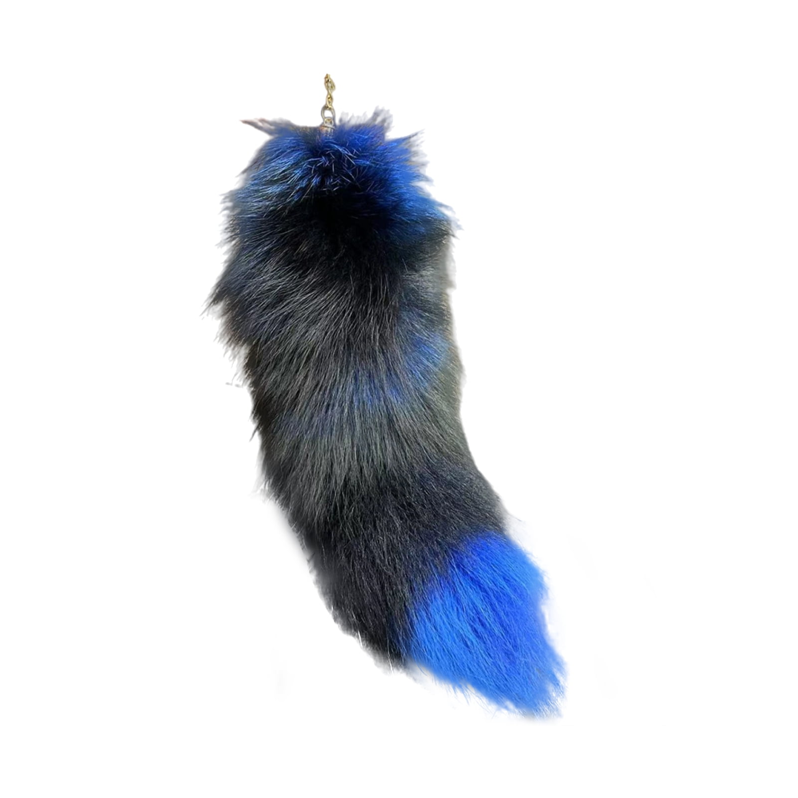 Faux Fur Wolf Tail Keychain Black Red Purple Fox Tail Keyring Cosplay ...