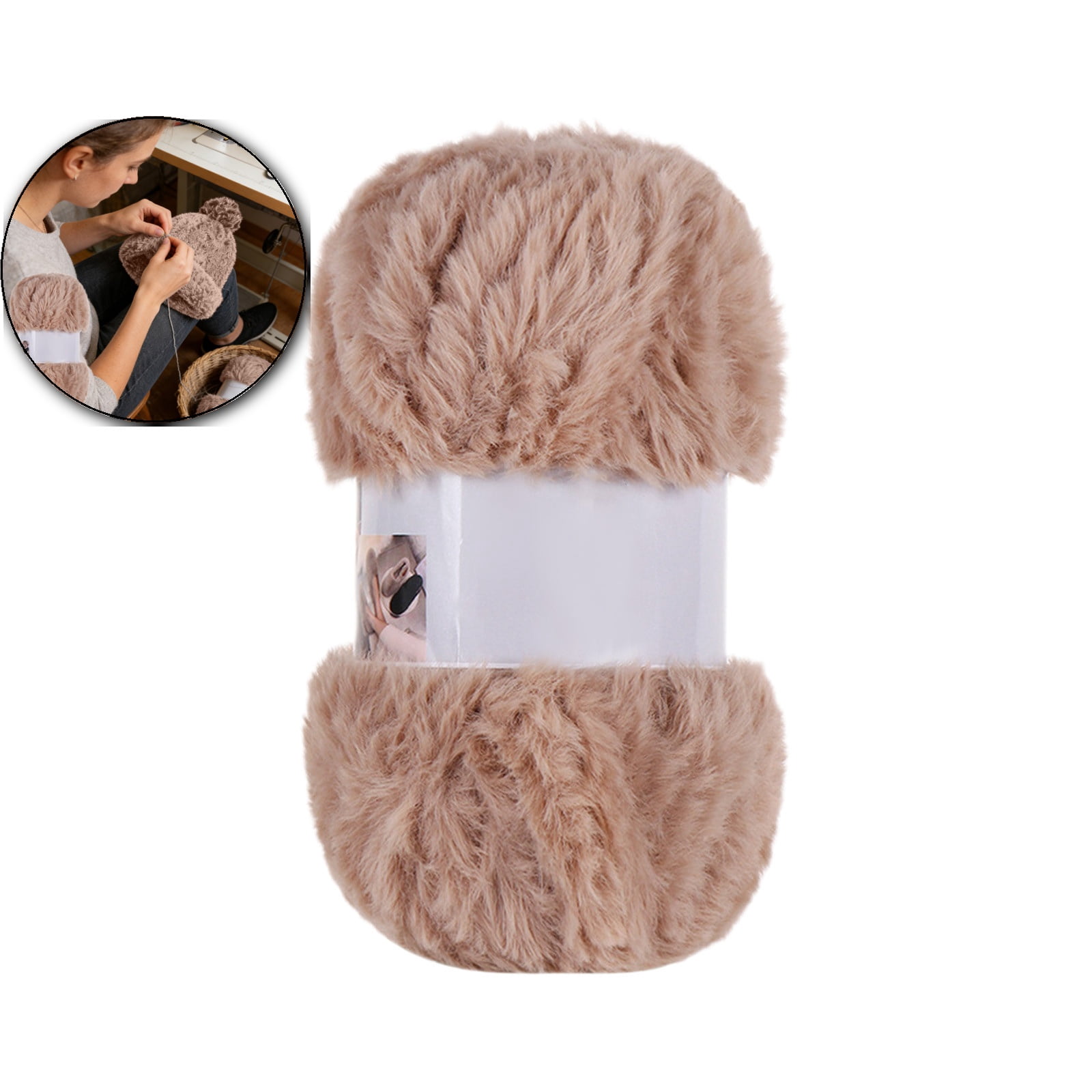 Faux Fur Yarn Soft Chunky Fluffy Yarn for Winter Crochet Knit, Scarves ...