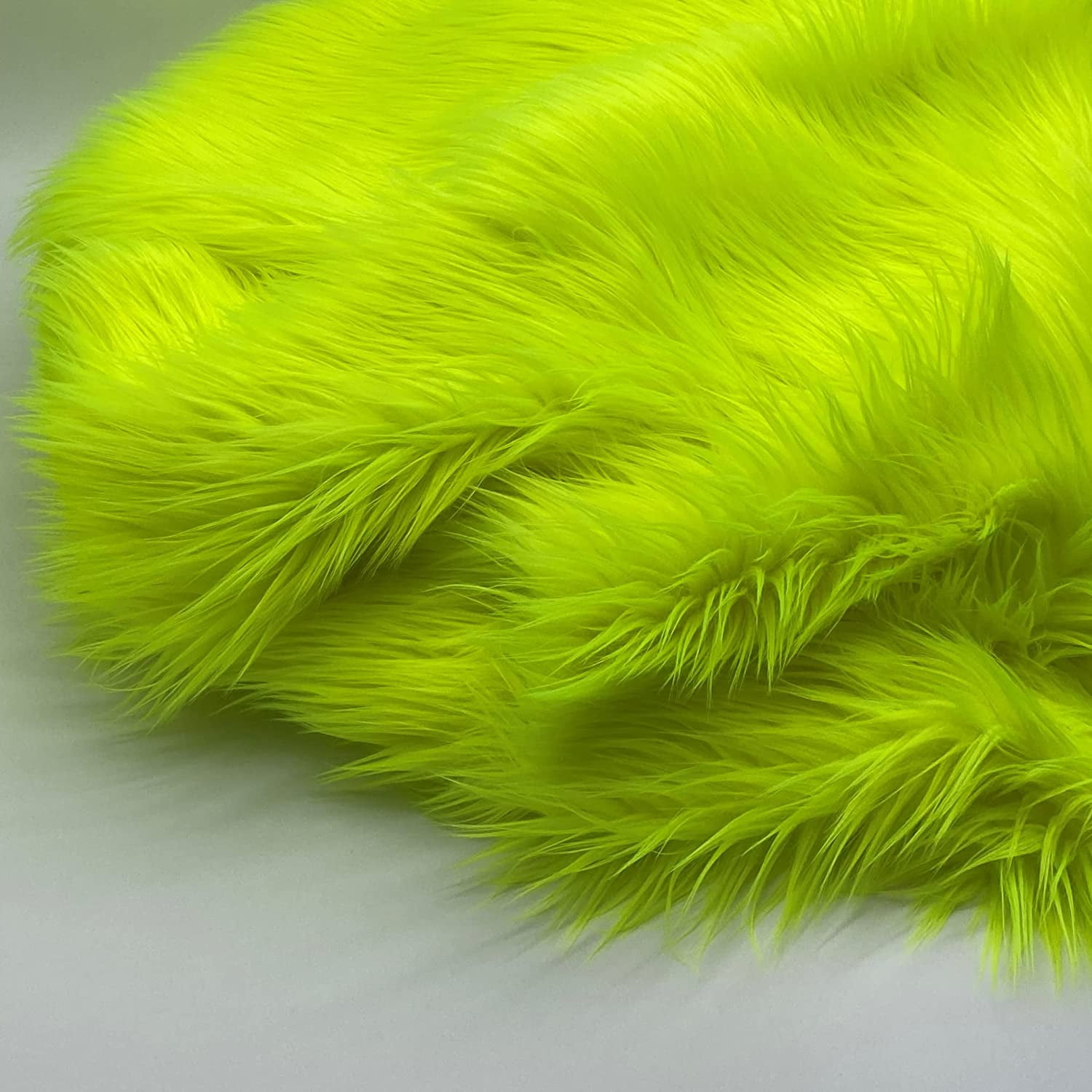 Faux Fur by the Yard - Long Pile Mohair Fur - Neon Yellow - Walmart.com