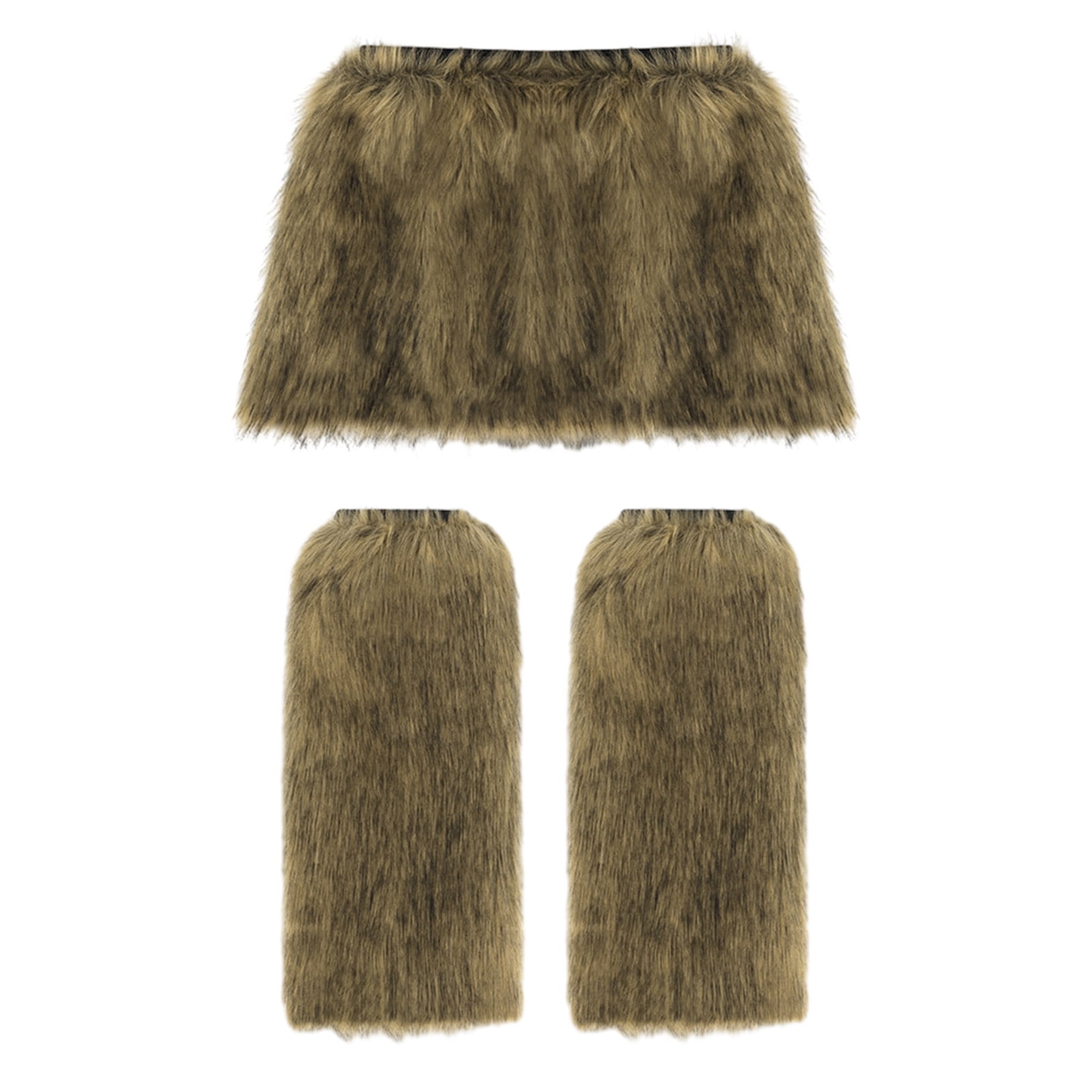Faux Furs Fuzzy Leg Warmer with Bodycon Skirt Winter Warm Faux Furs ...