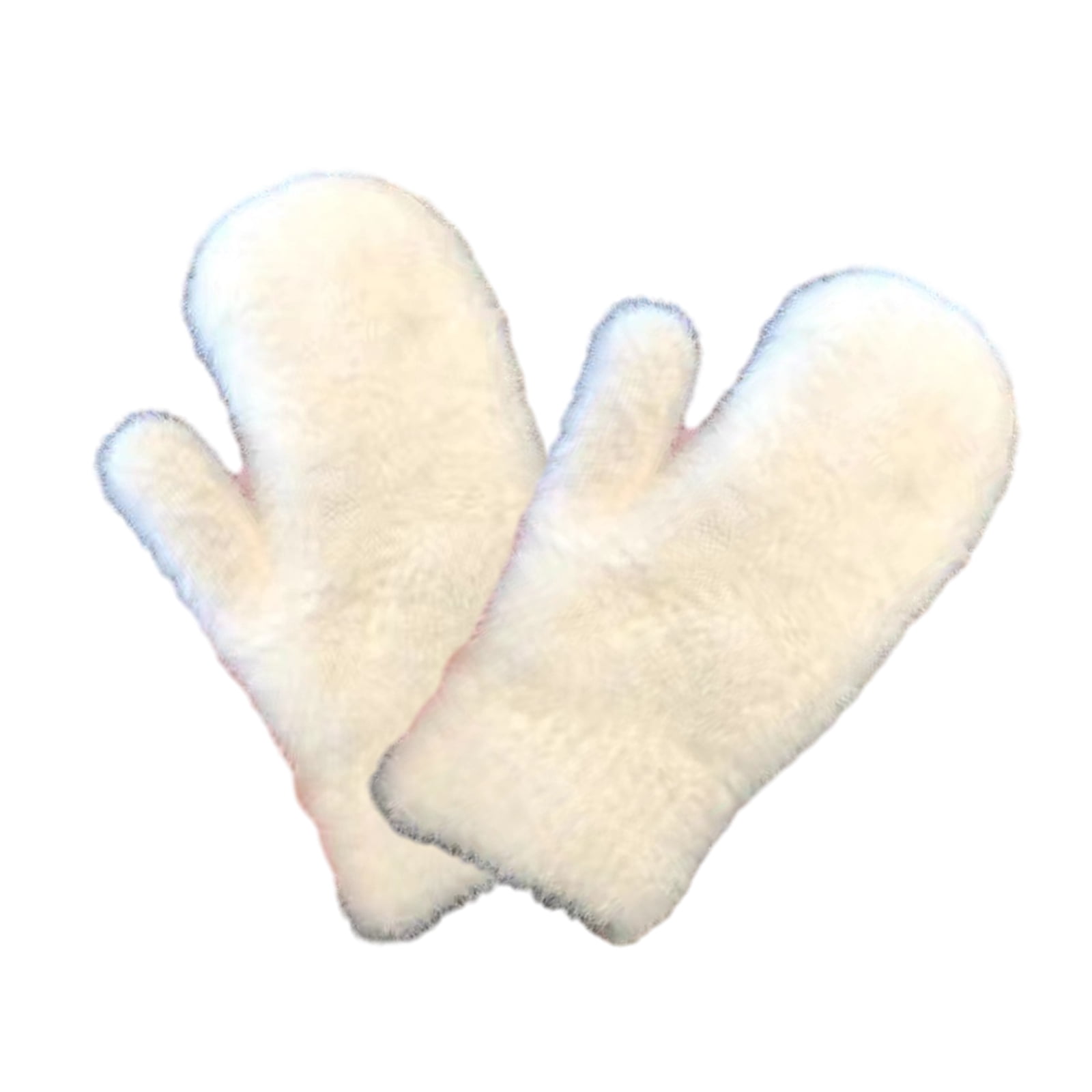 Faux Furs Mittens Women Winter Warm Gloves Faux Furs Gloves Stretchy ...