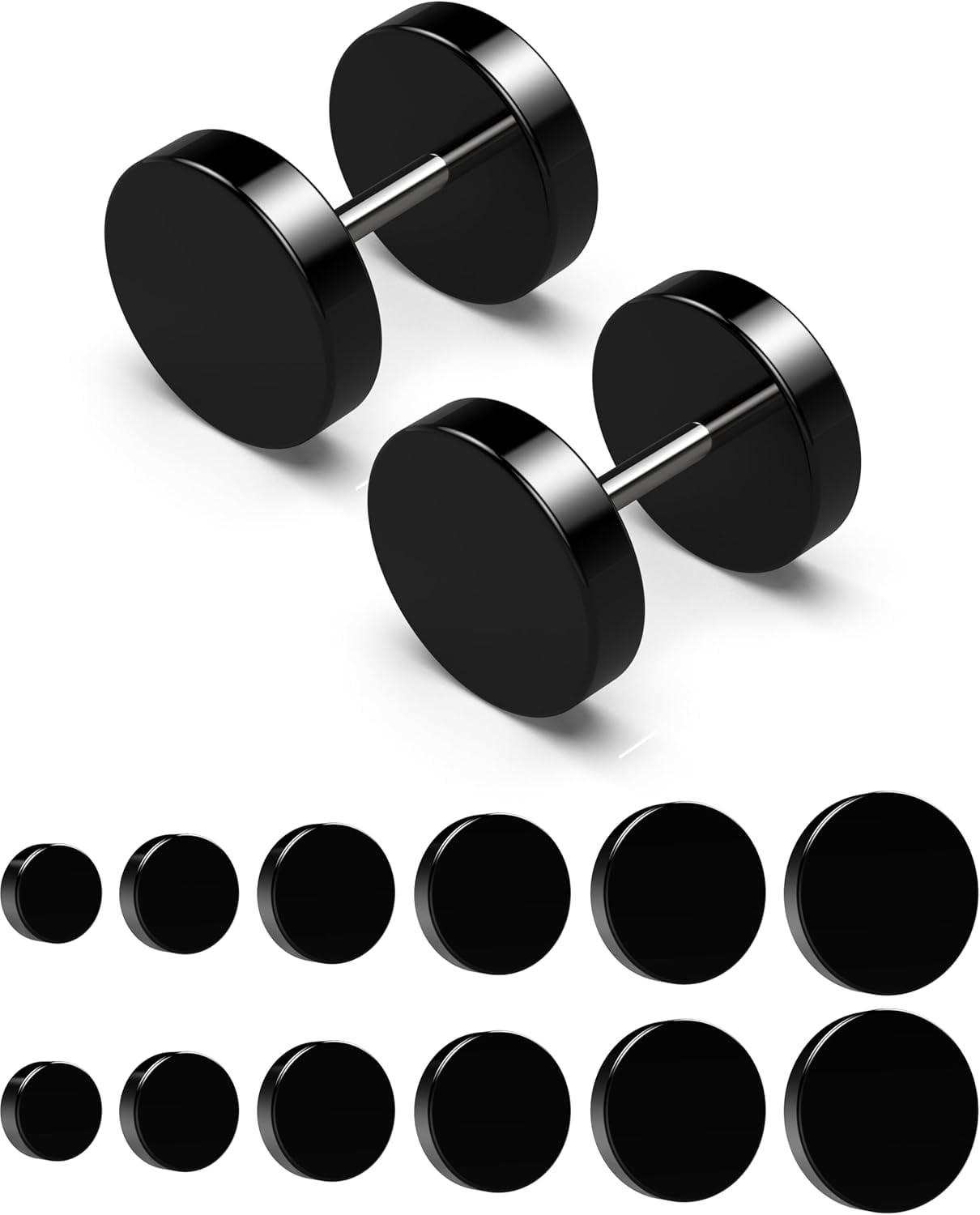 Faux Gauges For Women Men Ears - Mens Black Stud Earrings - Fake Gauge ...