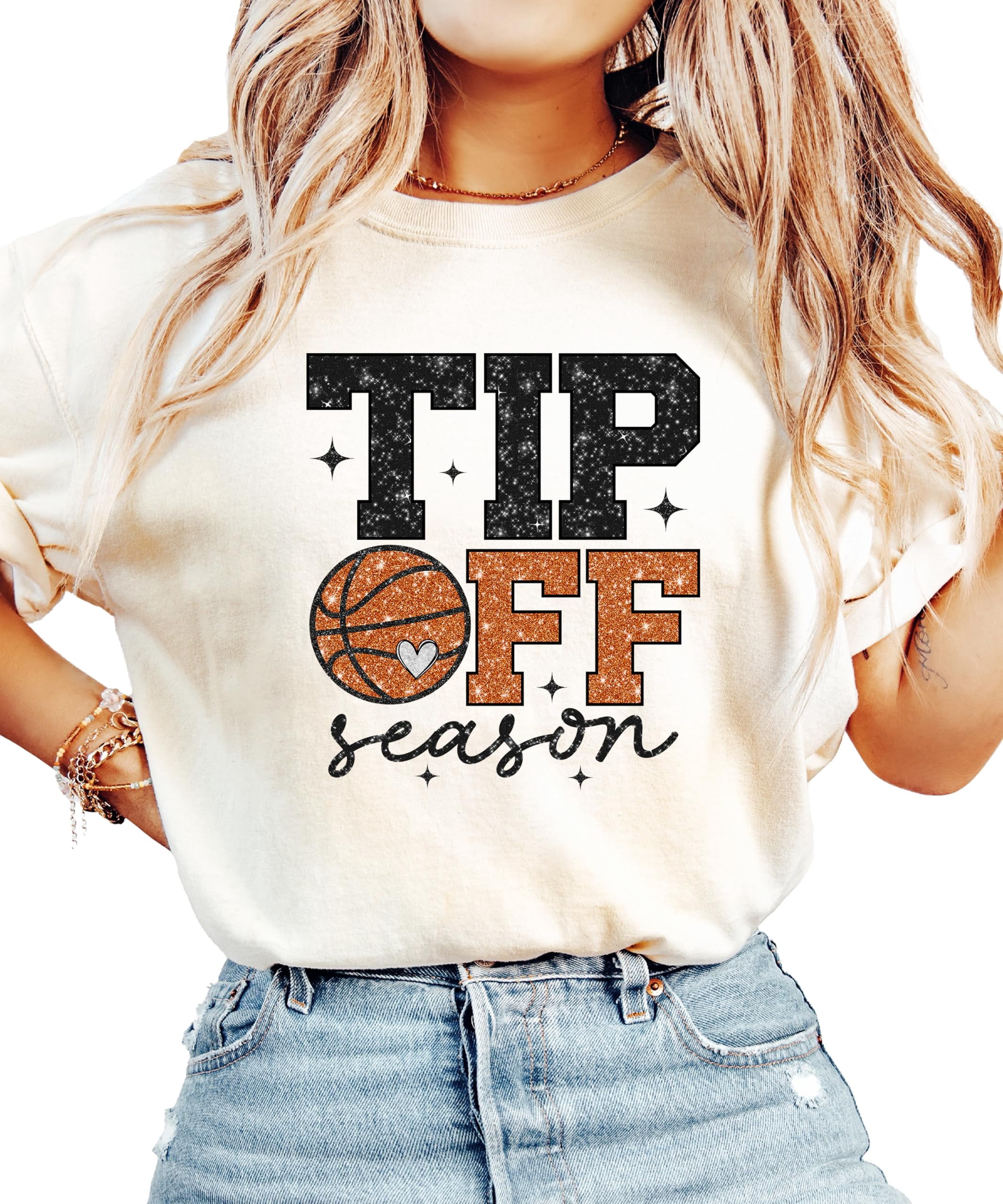 Faux Glitter Tip Off Season Shirt for Women and Teens Cute Girly ...